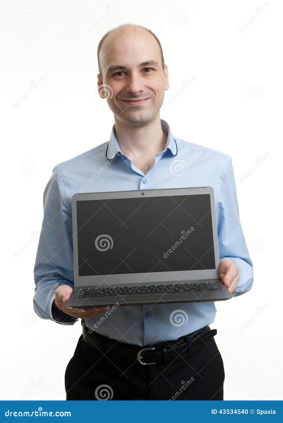 Business Man with a Laptop Computer Stock Photo - Image of modern, copy ...