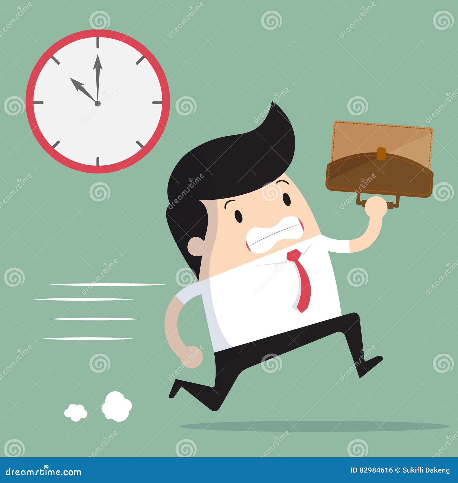 Business Man Late for Work. Stock Illustration - Illustration of ...