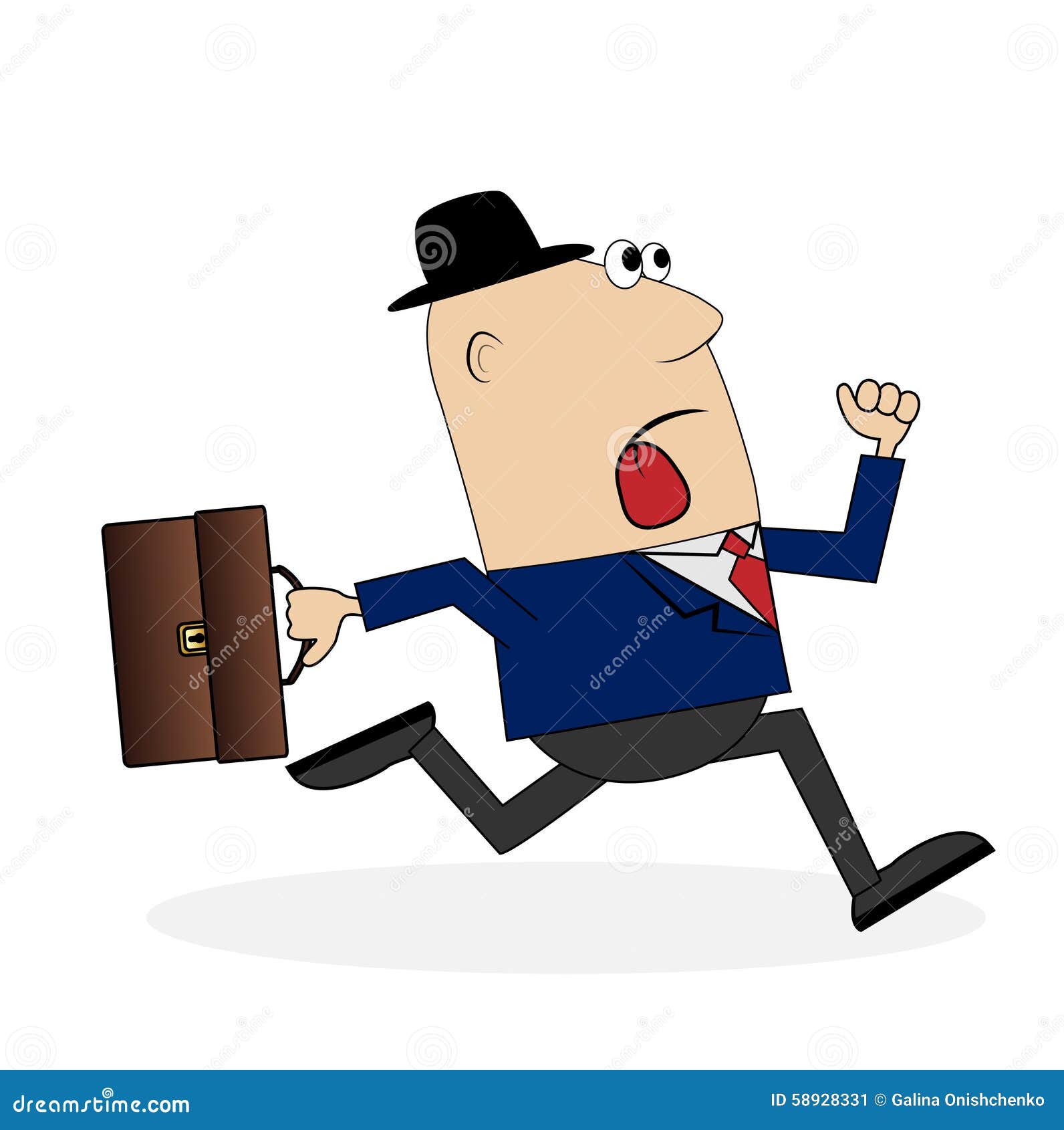 Business Man is Late for Work Stock Vector - Illustration of suit ...