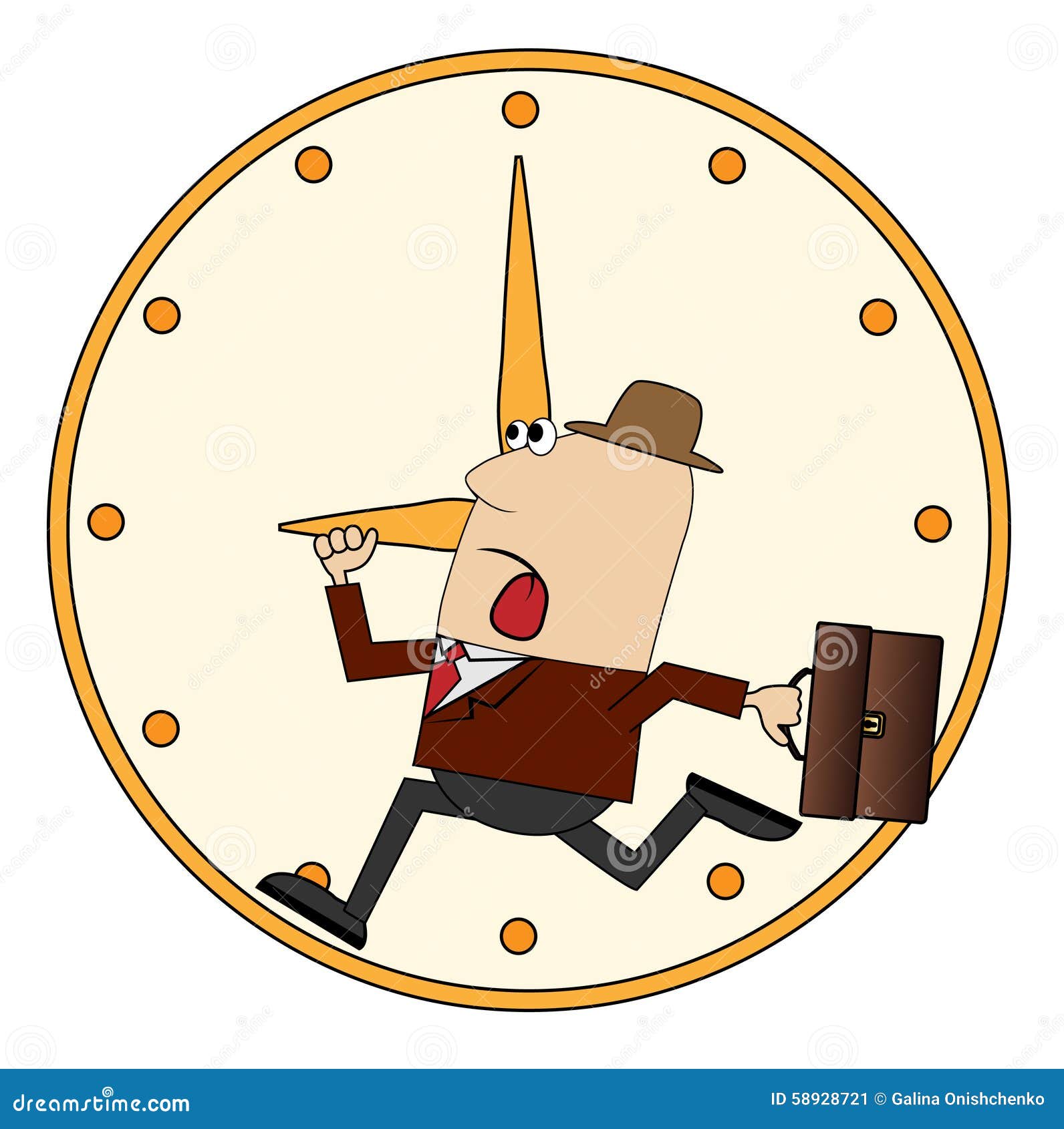 Business Man is Late for Work Stock Vector - Illustration of background ...