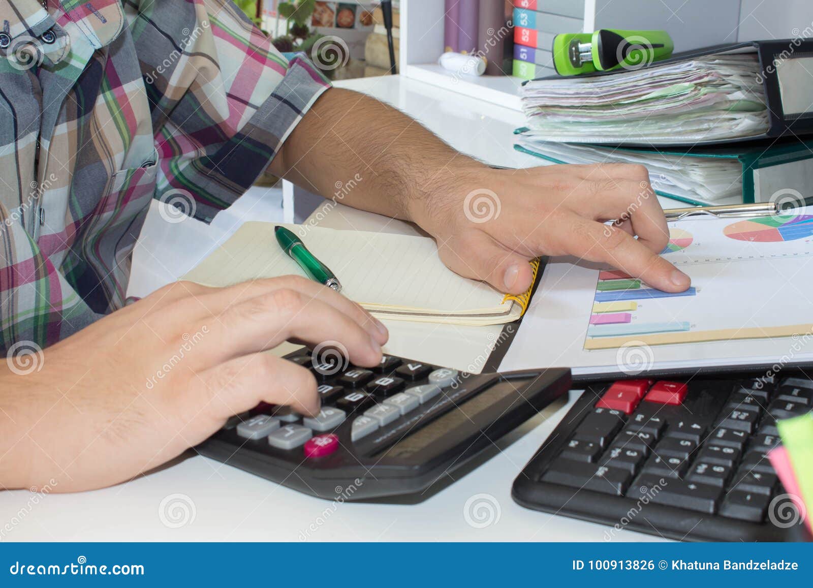 Business Man or Lawyer Accountant Working on Accounts Using a ...