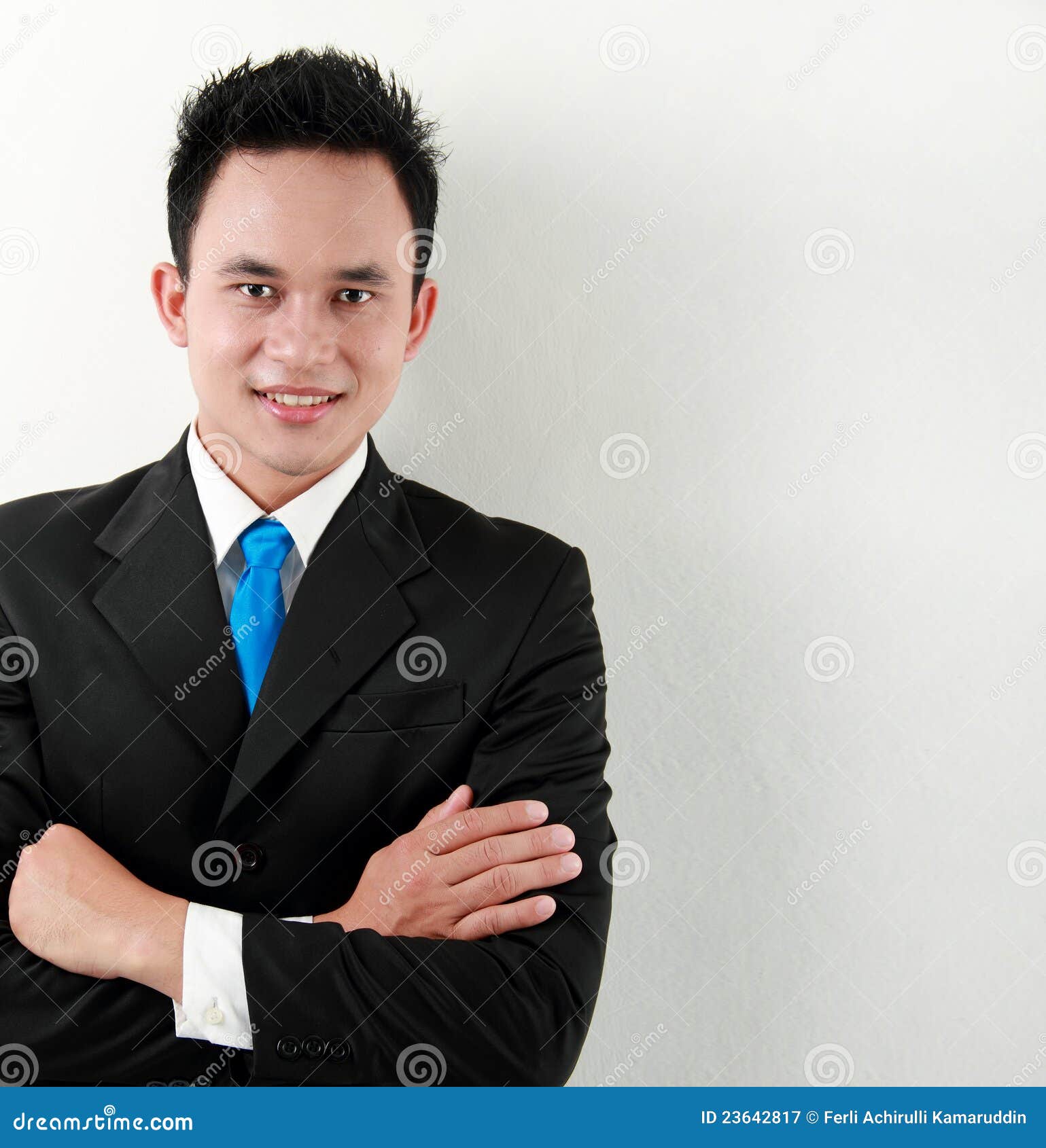 Business Man Lean Back Against the Wall Stock Image - Image of business ...