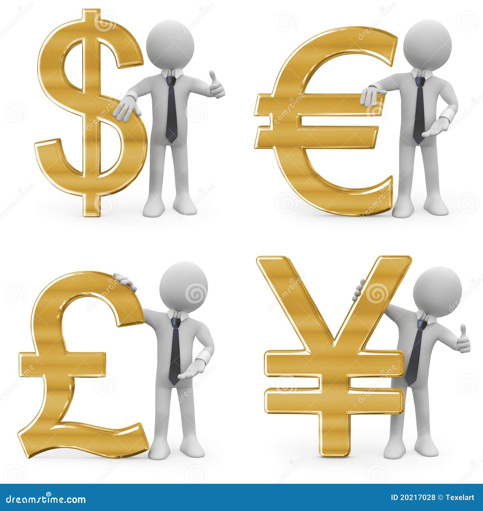 Business Man Leaning on the Currency Signs Stock Illustration ...