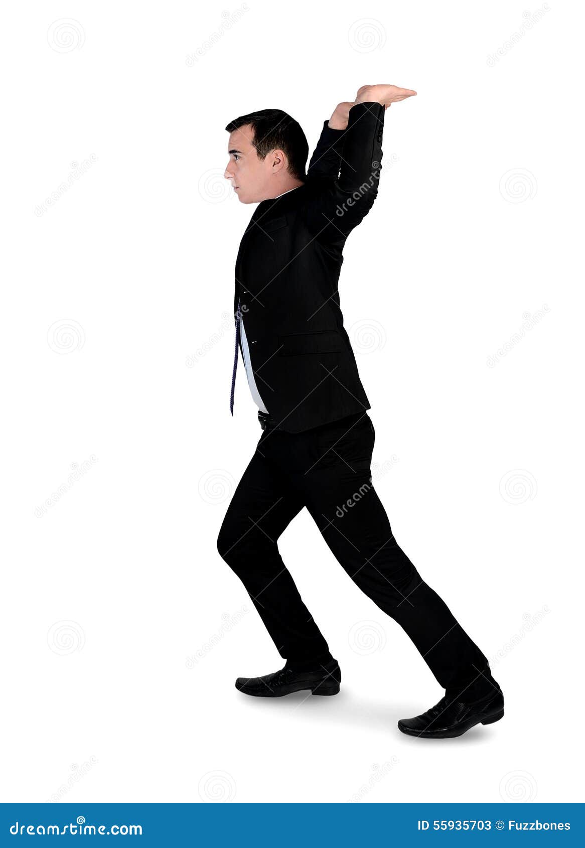 Business Man Lift Something Stock Image - Image of holding, adult: 55935703