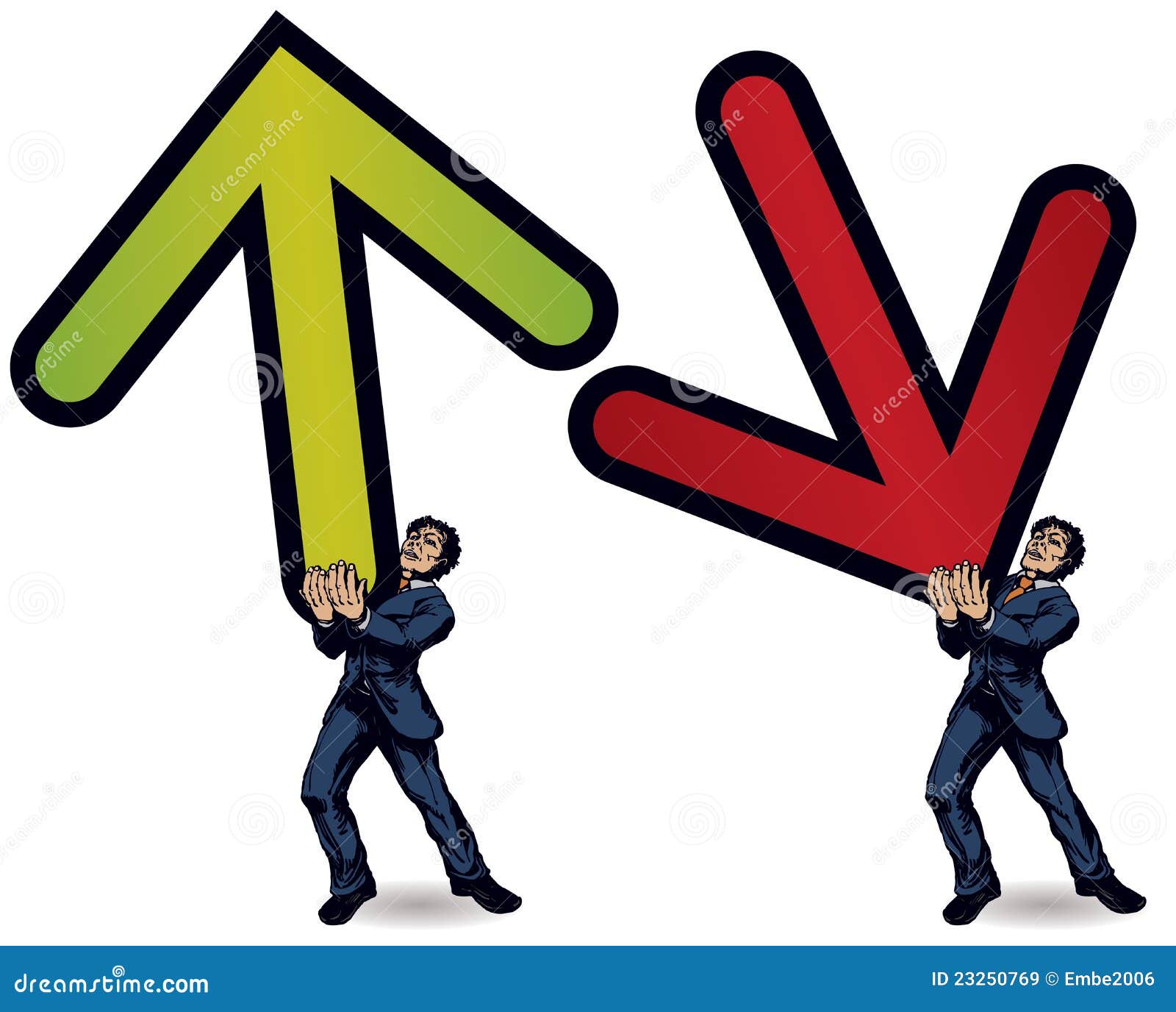 Business man lifting arrow stock vector. Illustration of account - 23250769