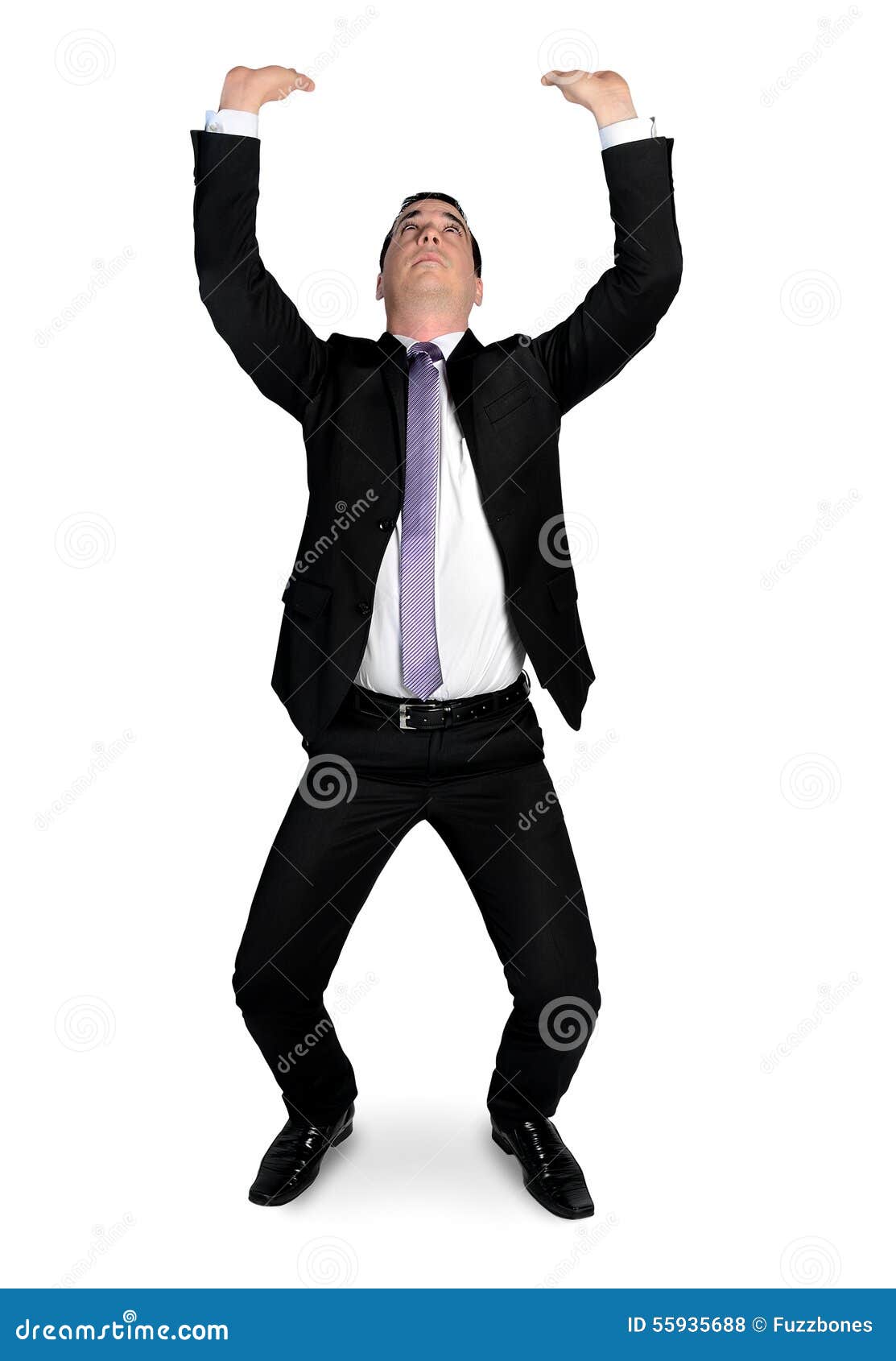 Business Man Lifting Something Stock Photo - Image of business, full ...