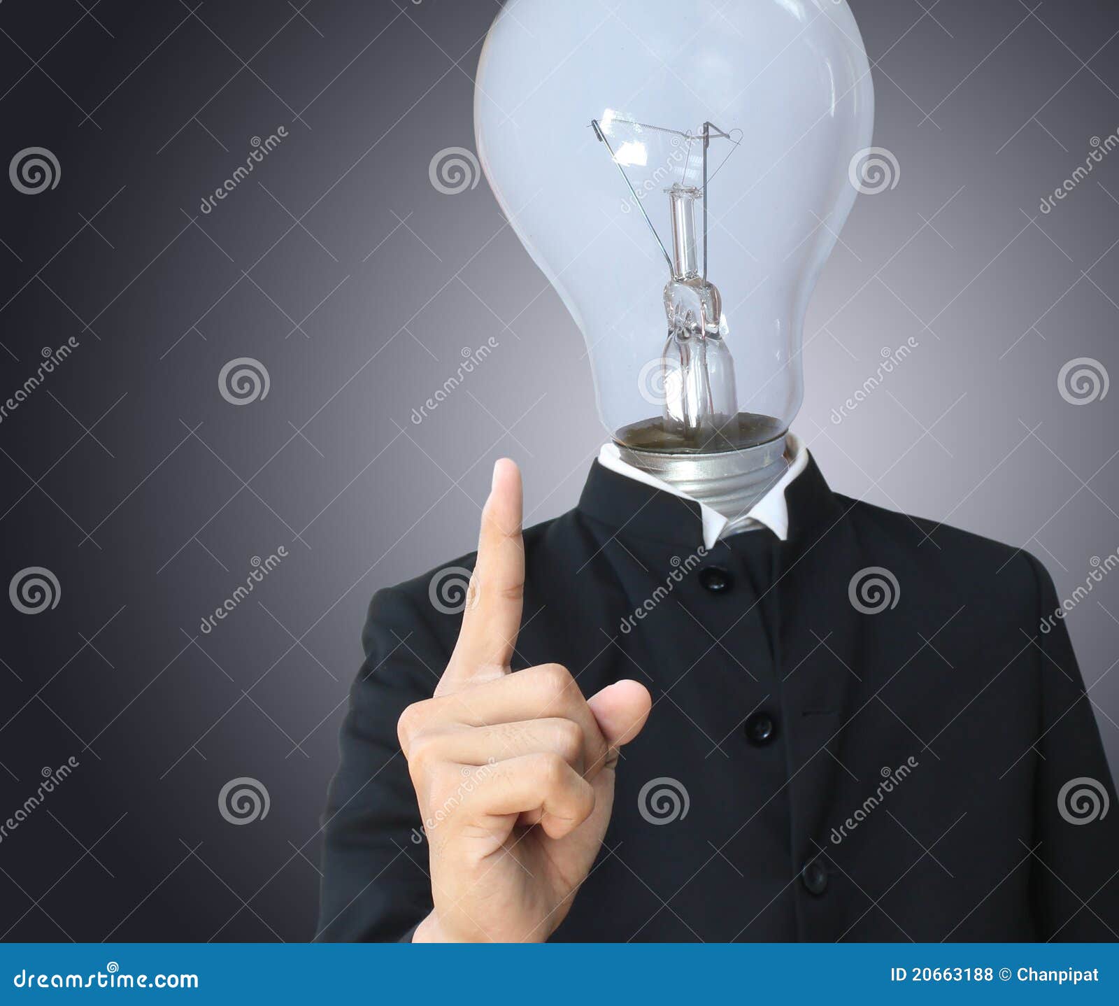Business Man Light Bulb Head Stock Photo - Image of electrical ...