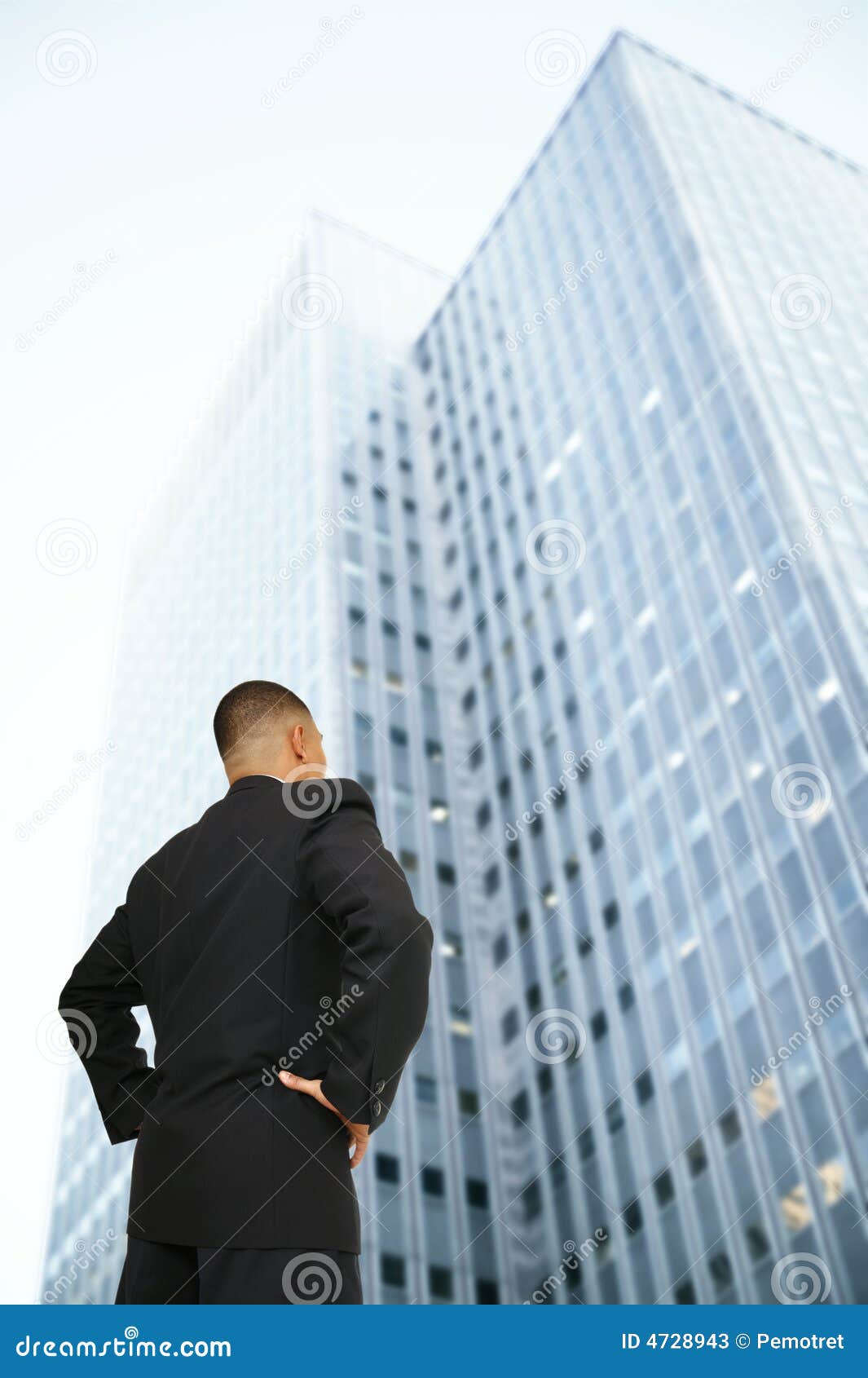 Business Man Looking at Building Stock Image - Image of corporation ...