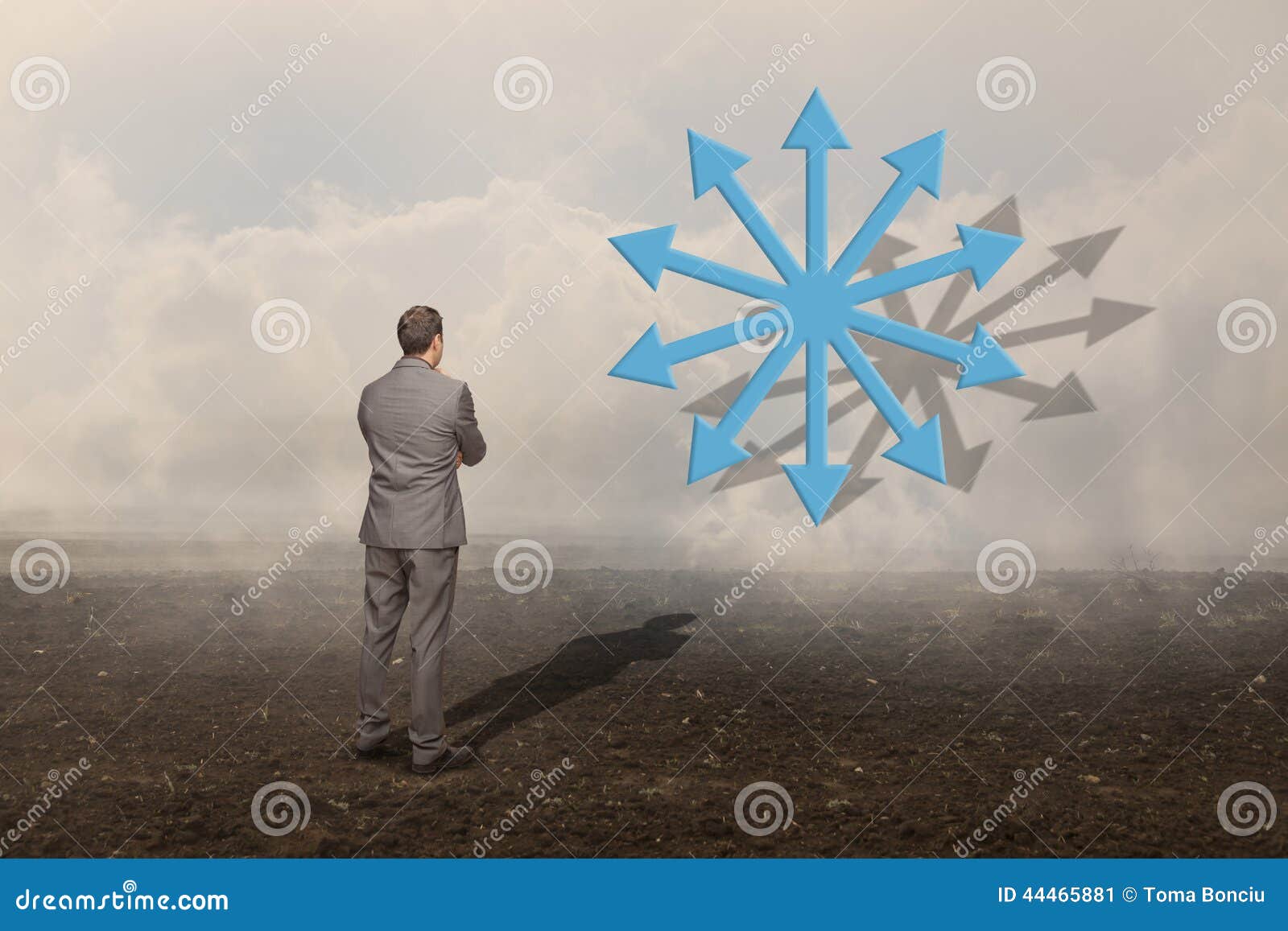 Business Man Looking for Direction. Challenge Stock Image - Image of ...