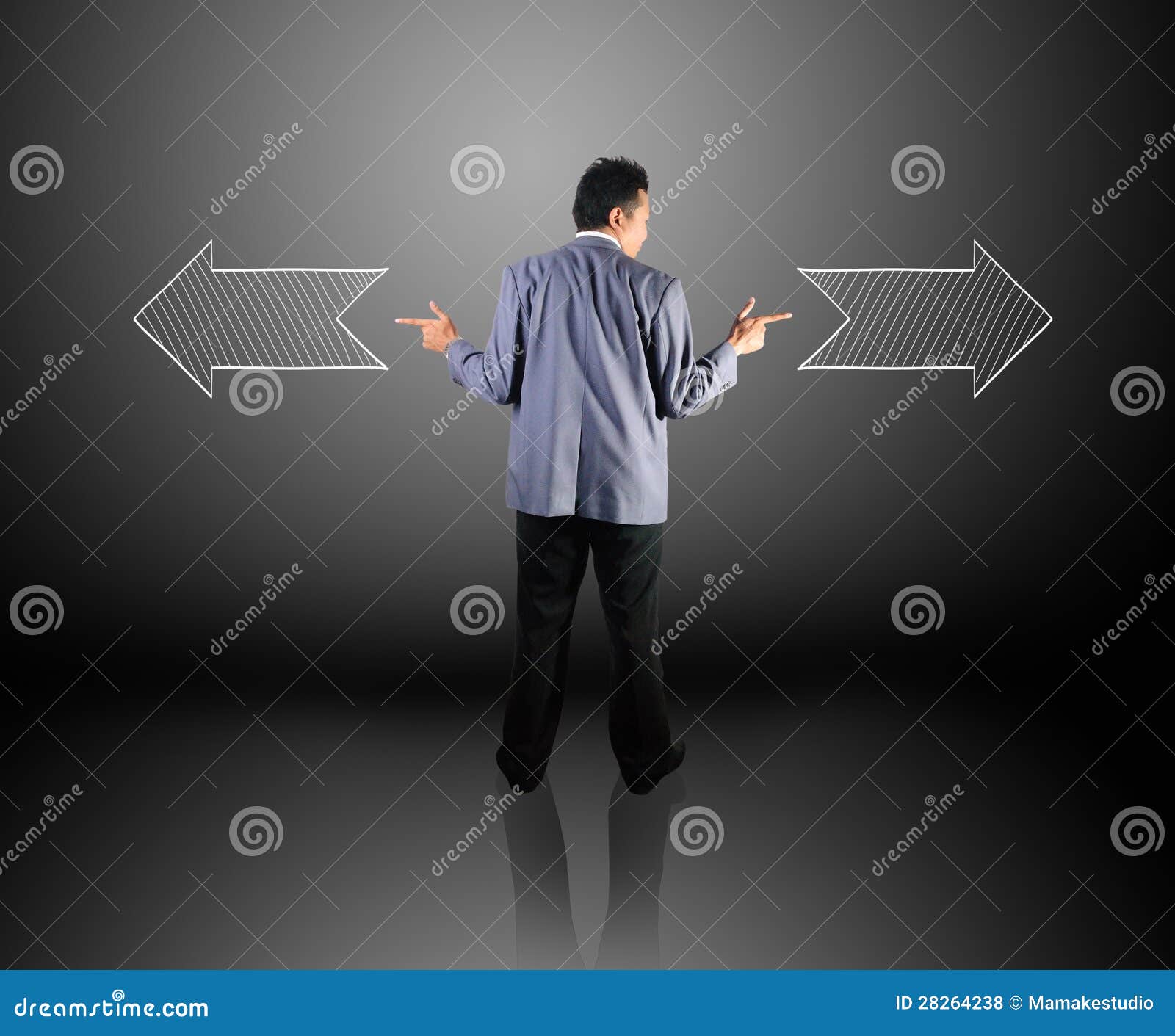 Business Man Looking Dor Right or Left Stock Photo - Image of concrete ...