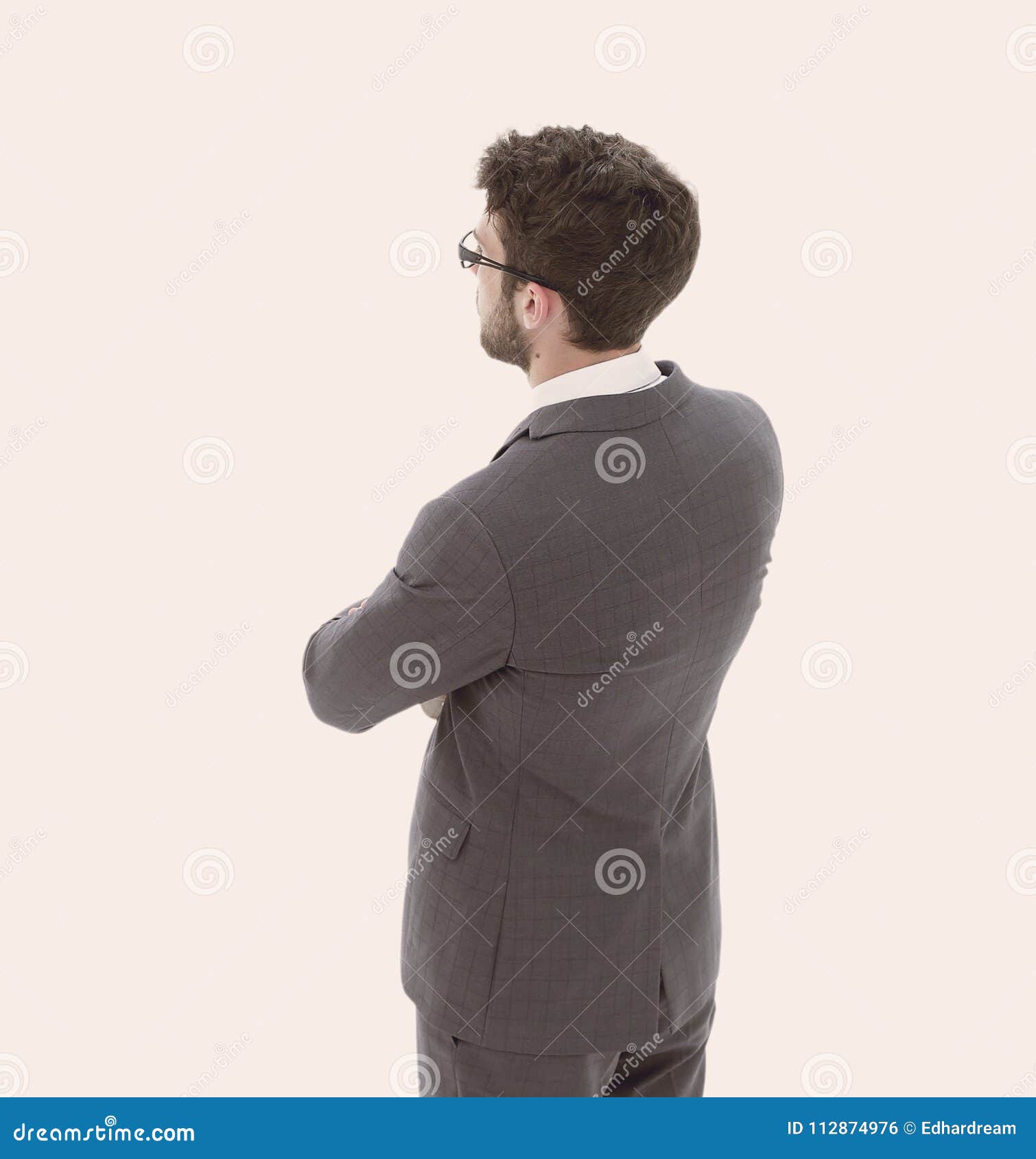 Business Man Looking Forward. Back View Stock Photo - Image of model ...