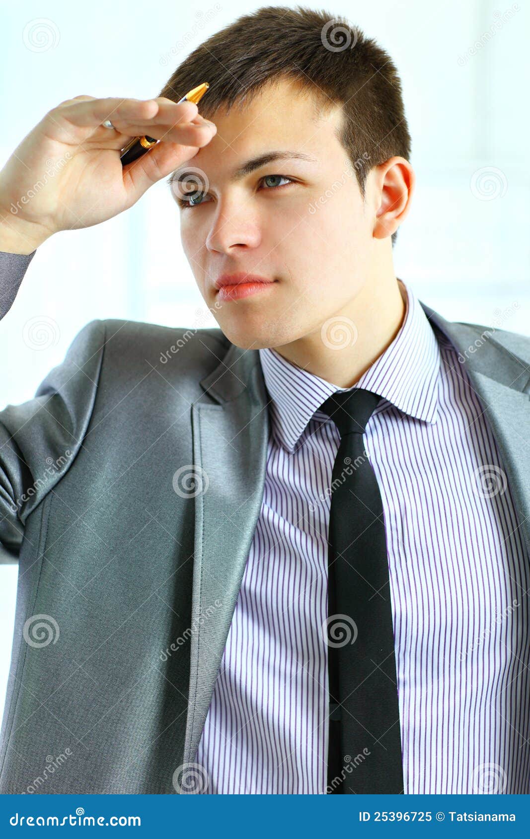 Business Man Looking Forward To the Future Stock Image - Image of hope ...