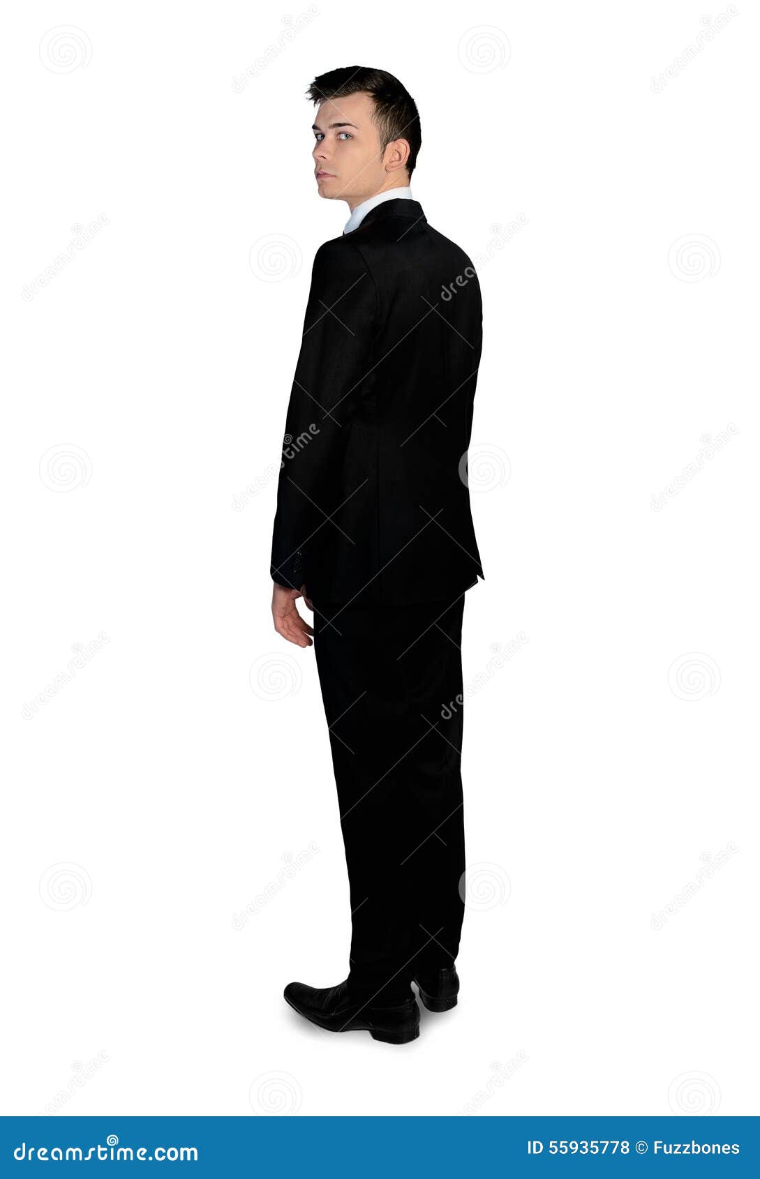 Business Man Looking Over Shoulder Stock Photo - Image of looking ...