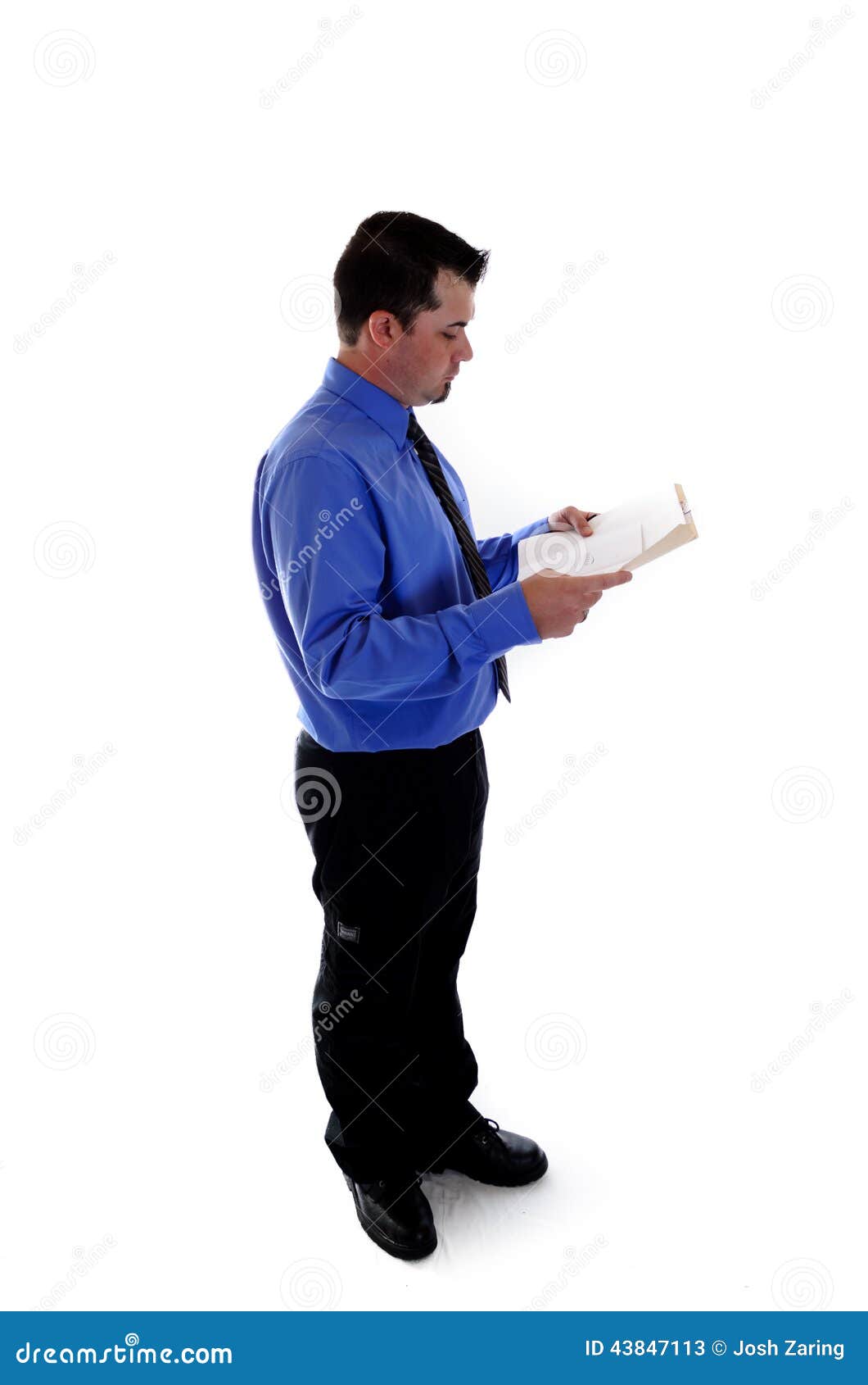 Business Man Looking at Paperwork Stock Image - Image of looking ...