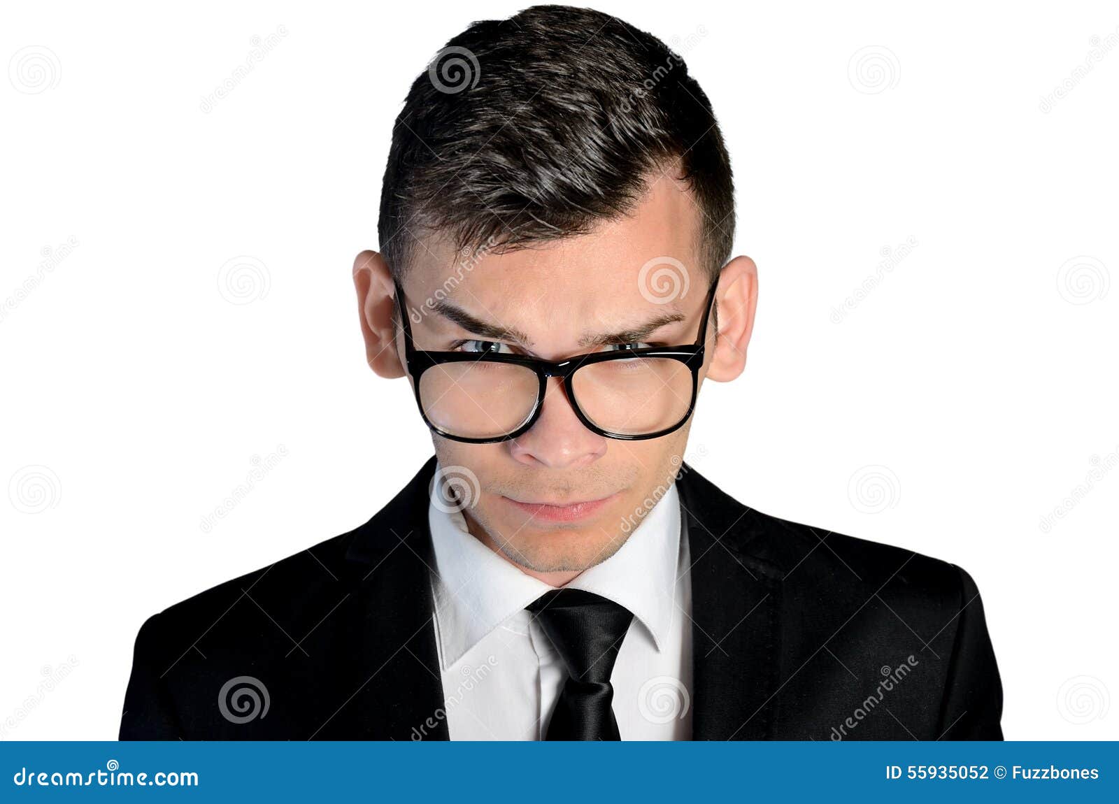 Business Man Looking Suspicious Stock Photo - Image of eyebrow, people ...