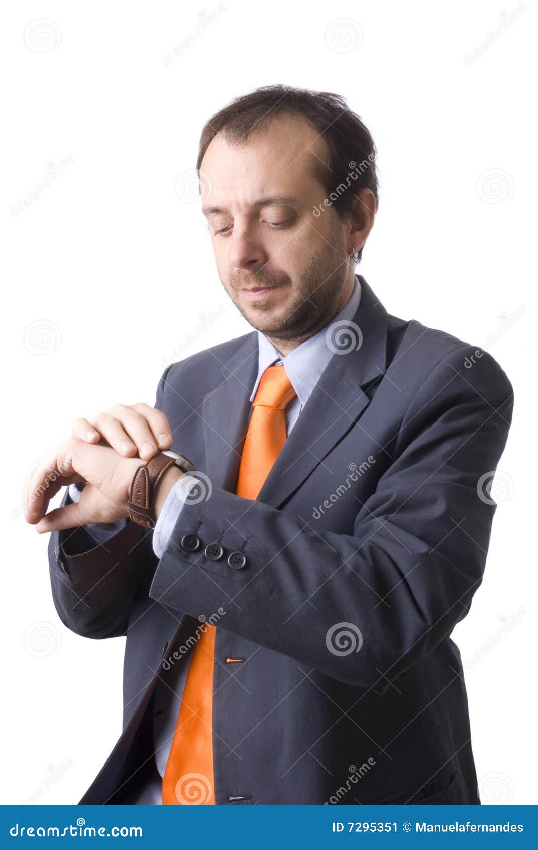 Business Man Looking To His Watch Stock Image - Image of government ...
