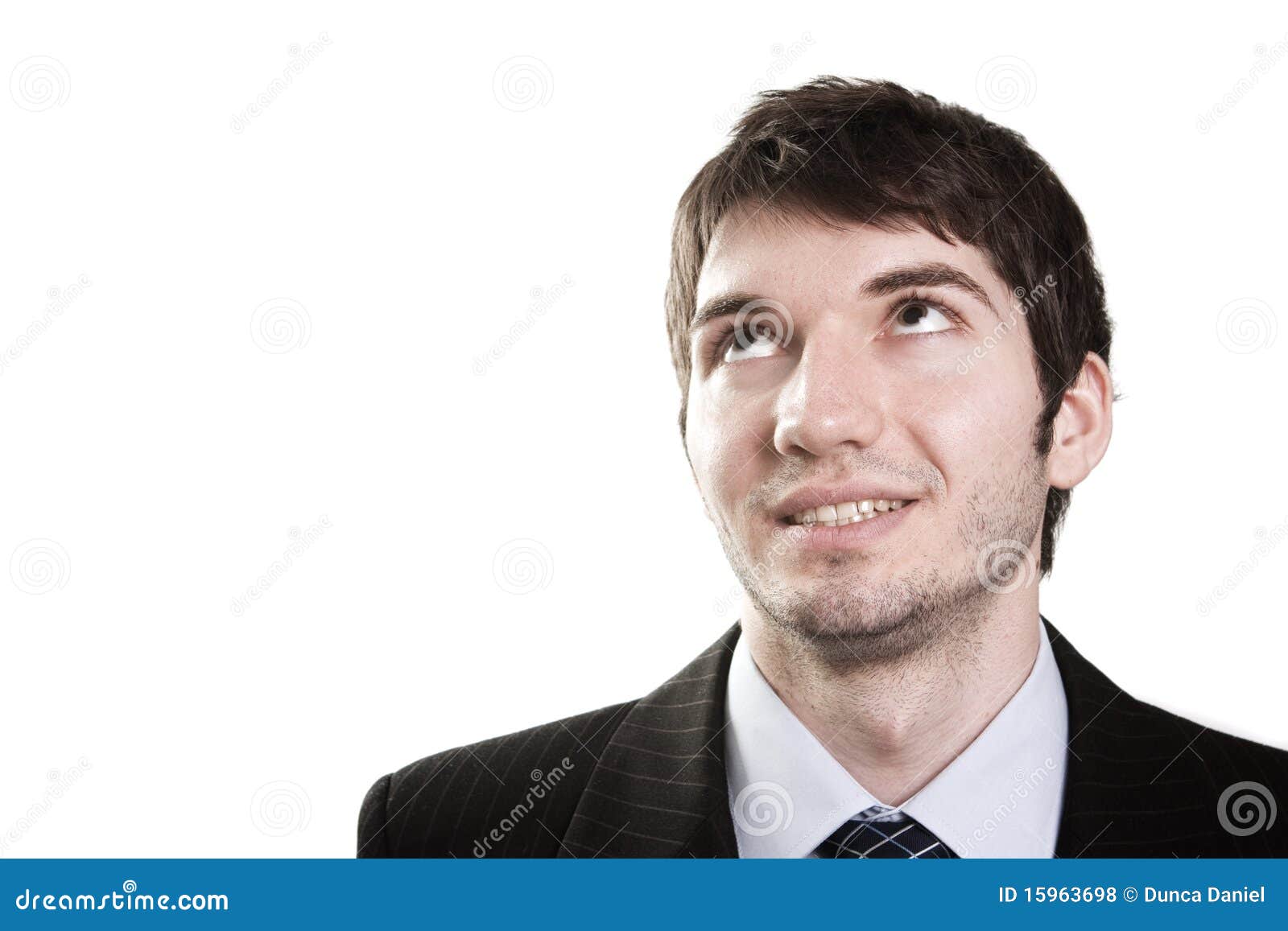 Business Man Looking Up for Inspiration Stock Photo - Image of business ...