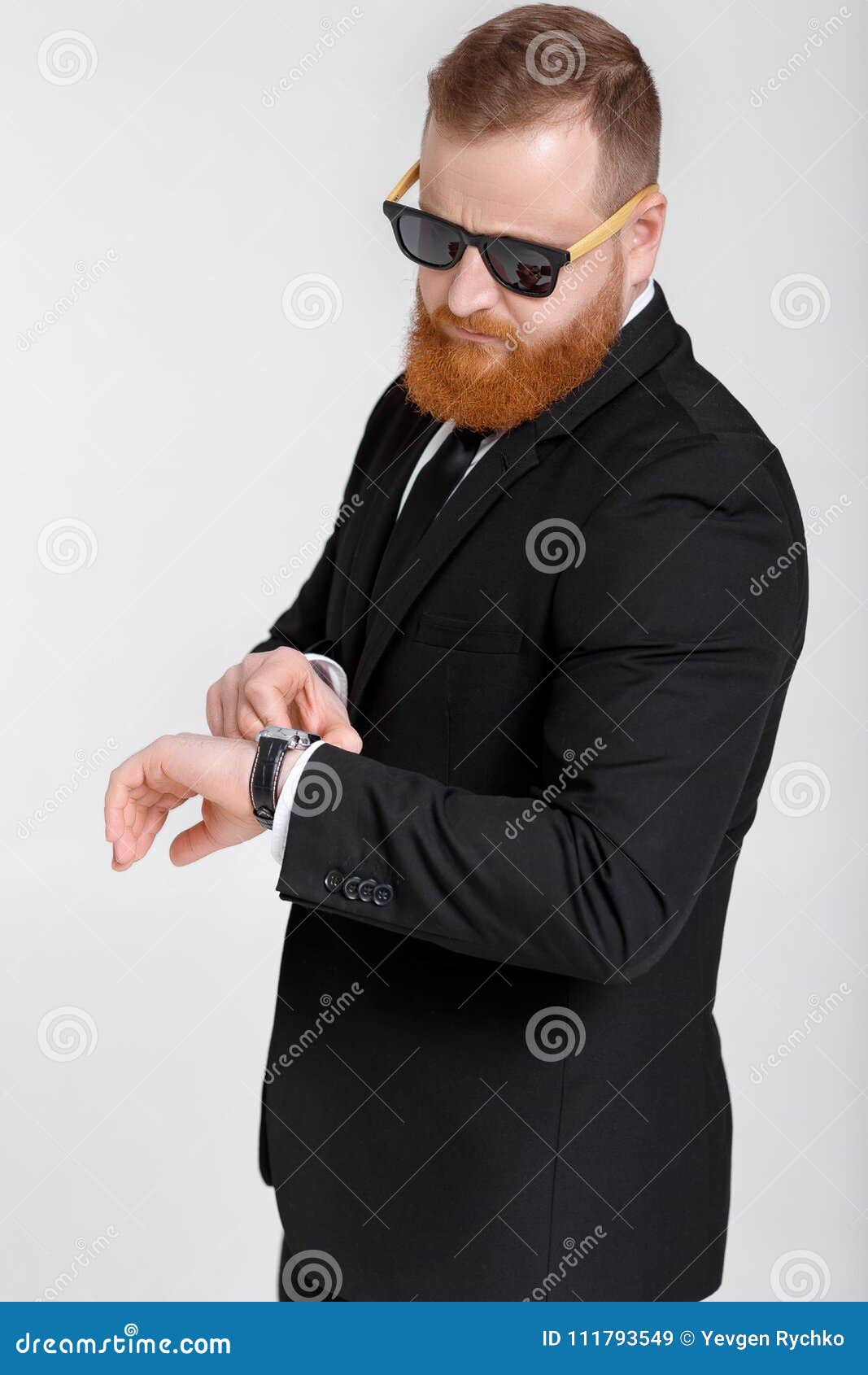 Business Man Looking at Watch Stock Image - Image of caucasian ...