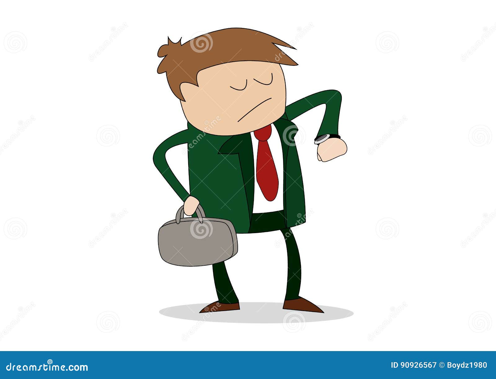 Business Man Looking at Watch Stock Vector - Illustration of karipap ...