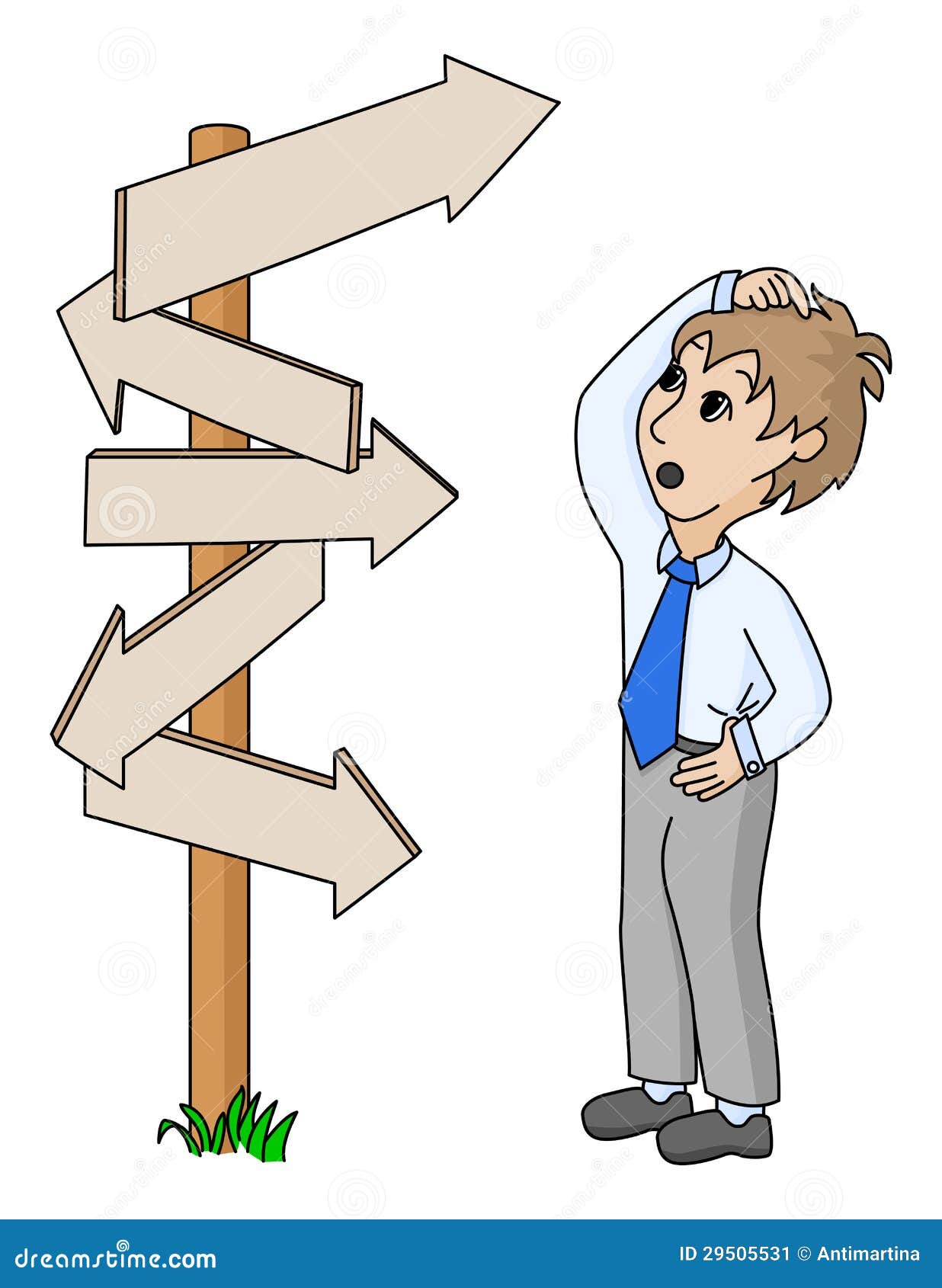 Business Man Looking for the Way Stock Vector - Illustration of ...