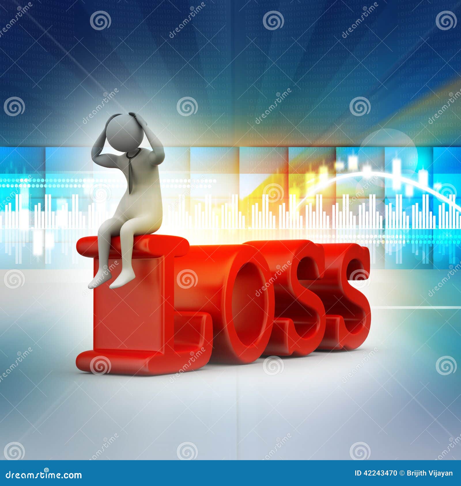 Business man in loss stock illustration. Illustration of business ...