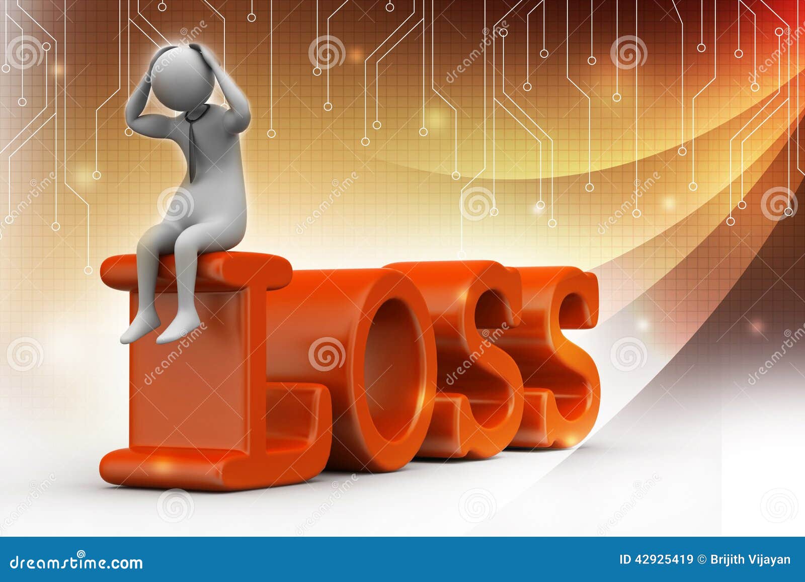 Business man in loss stock illustration. Illustration of loss - 42925419