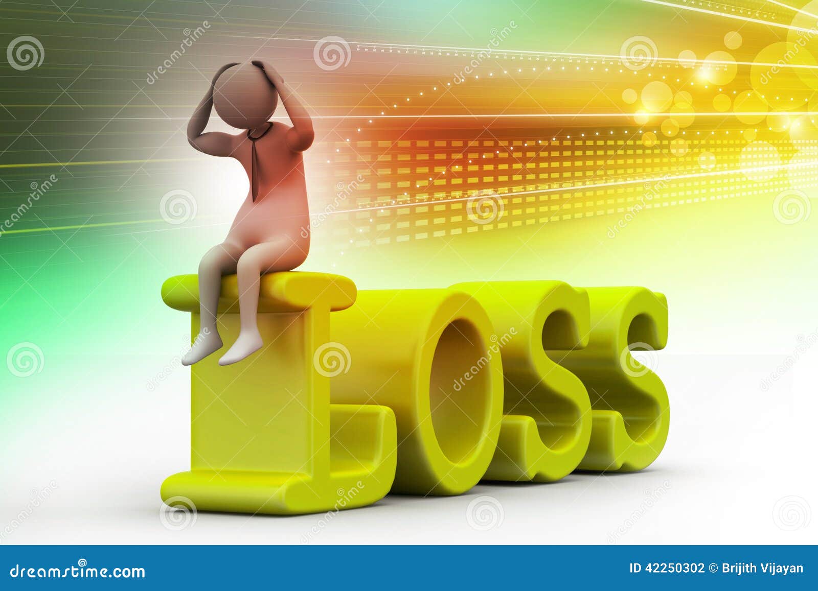 Business man in loss stock illustration. Illustration of loss - 42250302