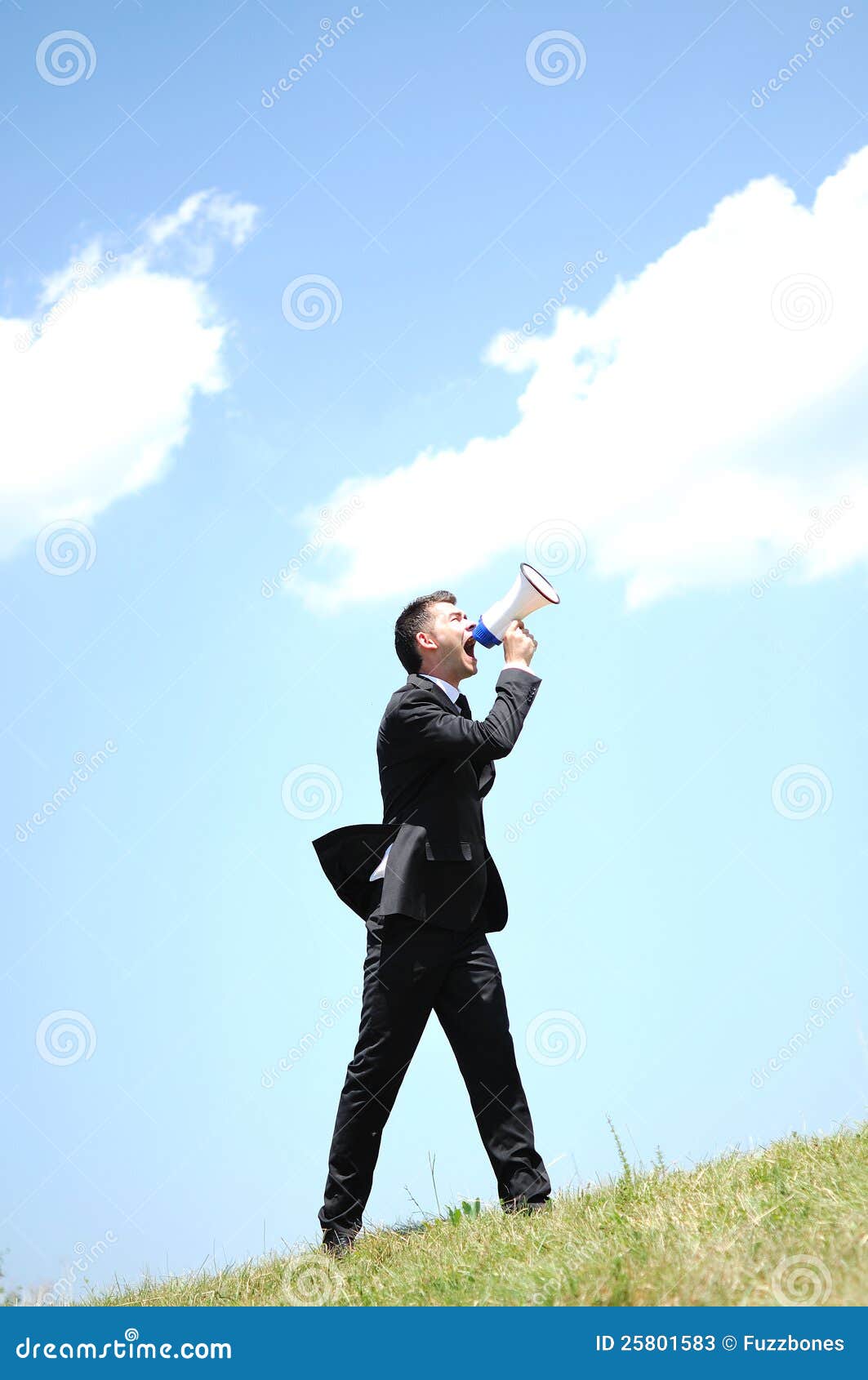 Business Man with Loudspeaker Stock Image - Image of businessman ...