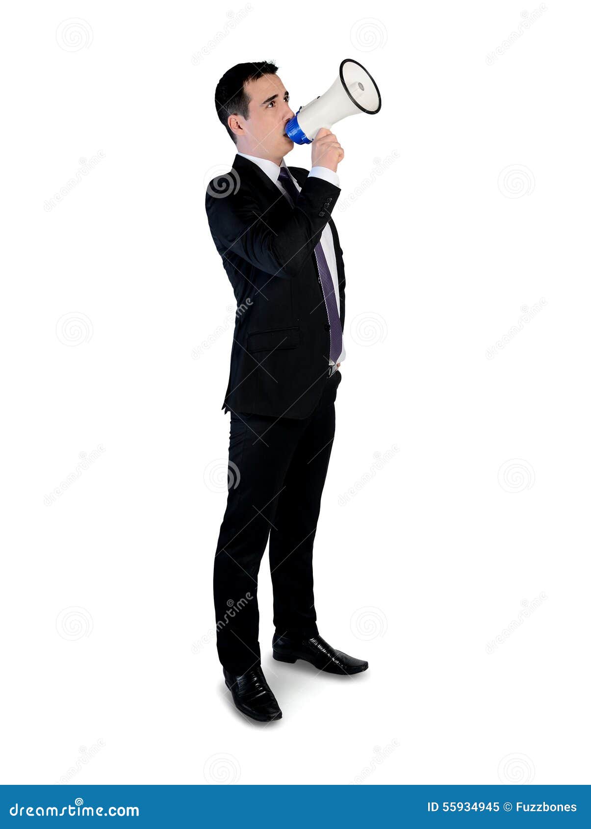 Business Man with Loudspeaker Stock Image - Image of white ...