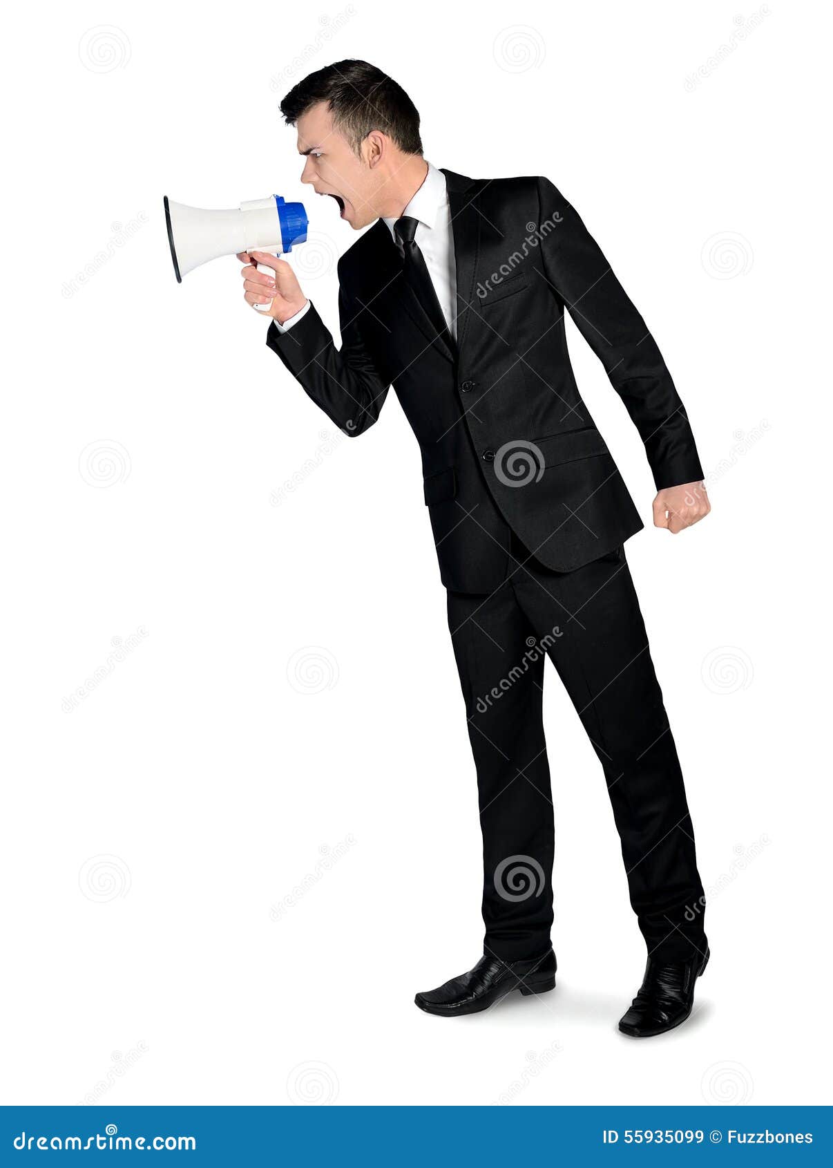 Business Man with Loudspeaker Stock Image - Image of adult, aggressive ...