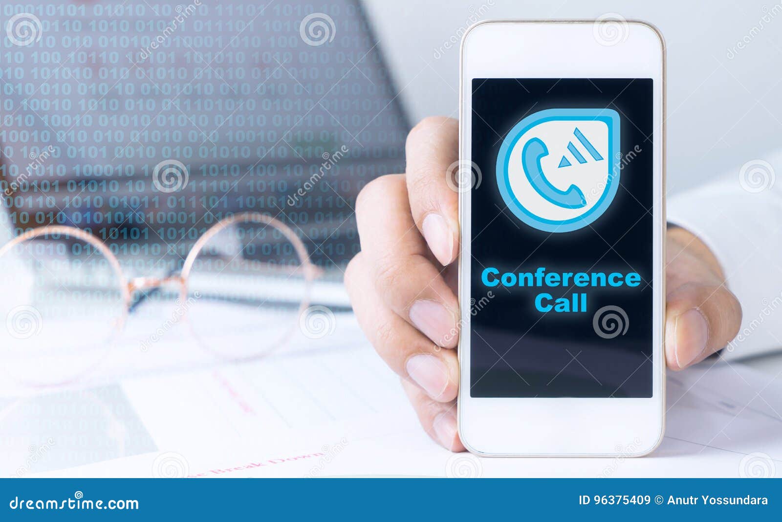 Business Man is Making Conference Call Stock Image - Image of exposure ...