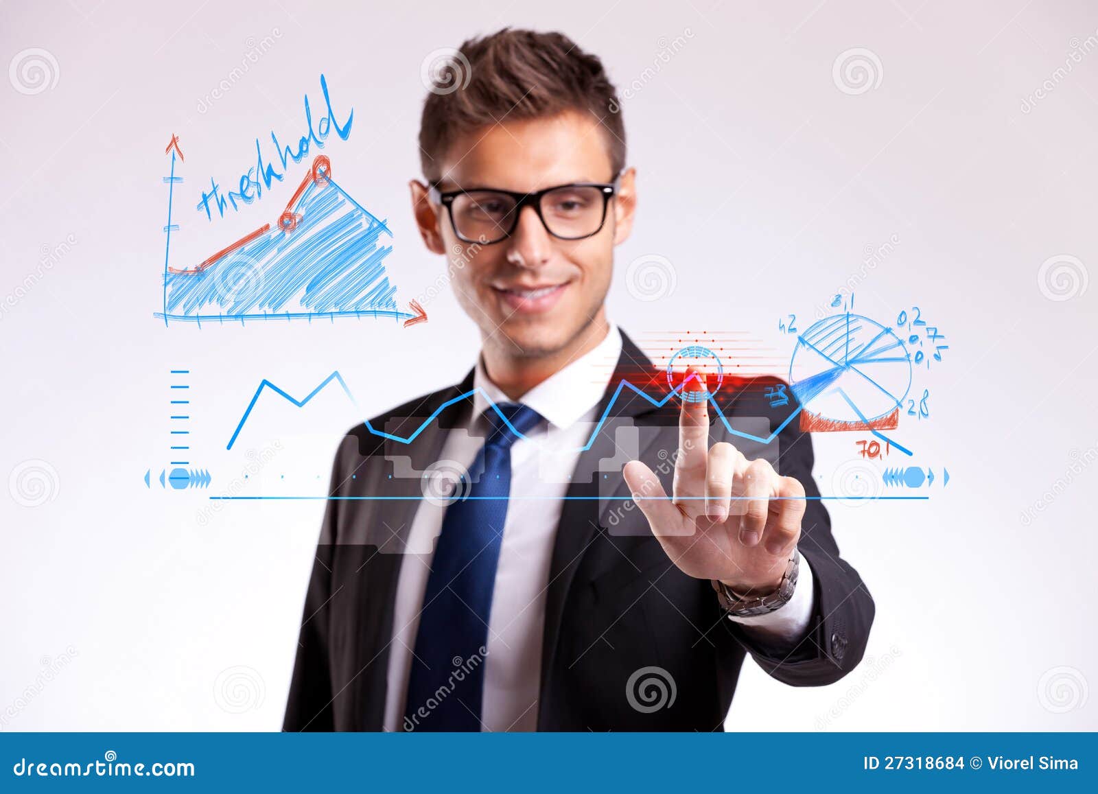 Business Man Making a Good Choice Stock Photo - Image of diagram ...