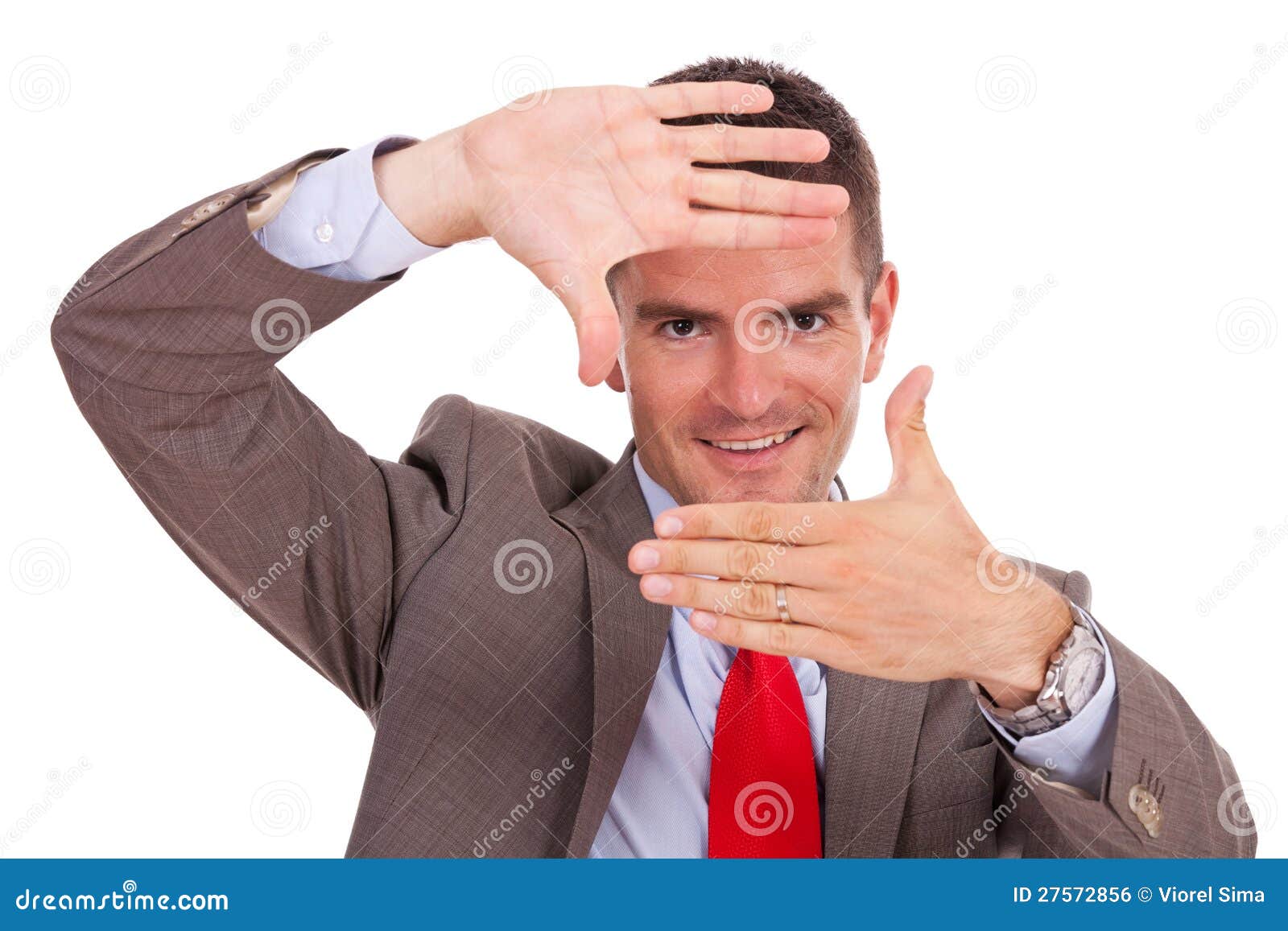 Business Man Making Hand Frame Stock Photo - Image of business, latin ...