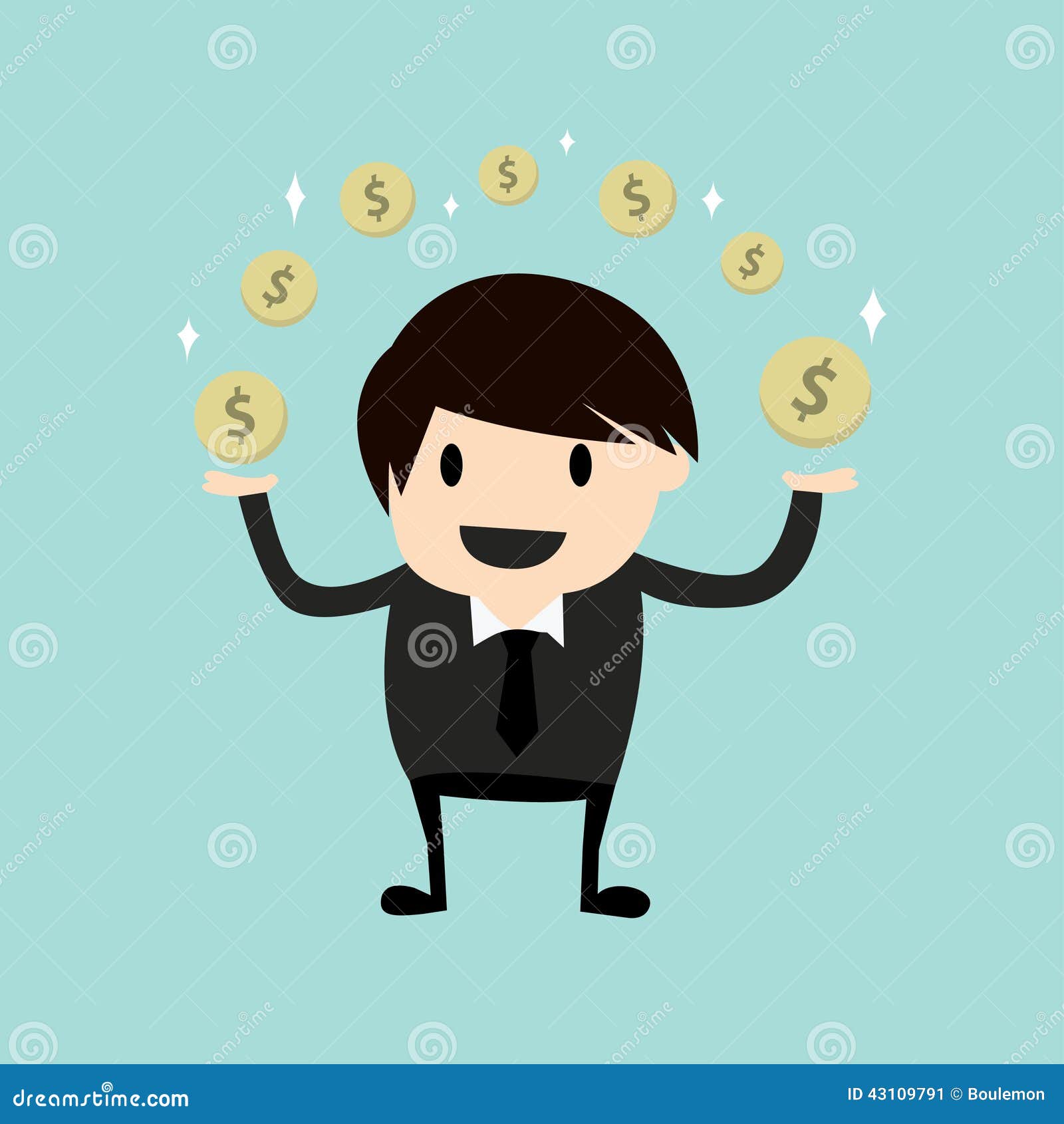 Business man making money stock vector. Illustration of deposit - 43109791
