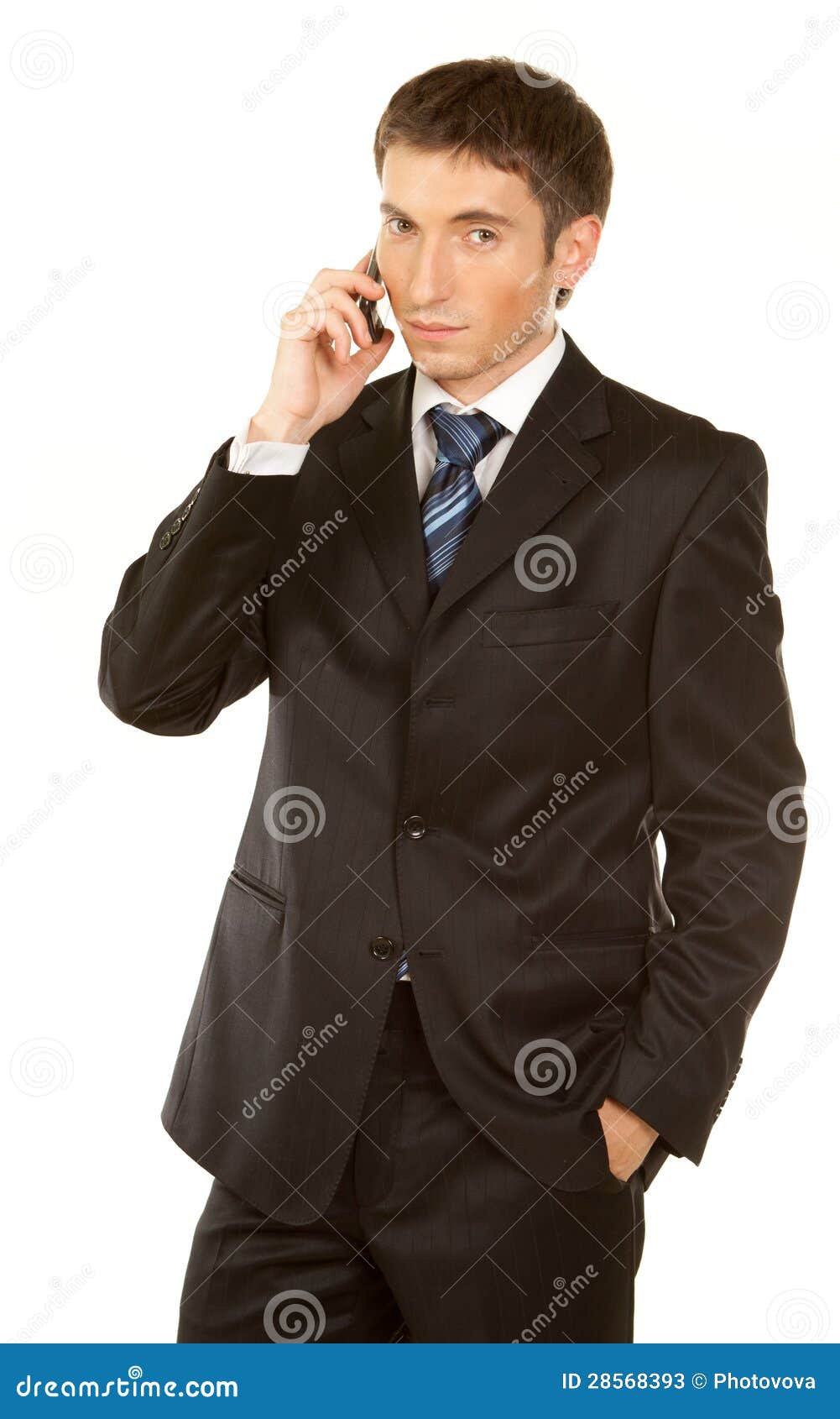 Business Man Making a Phone Call Stock Image - Image of caucasian ...