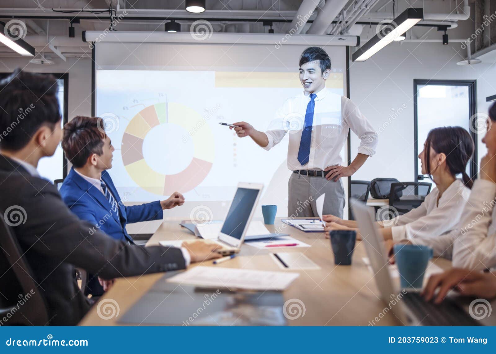 Business Man Making Presentation in Conference Room Stock Image - Image ...