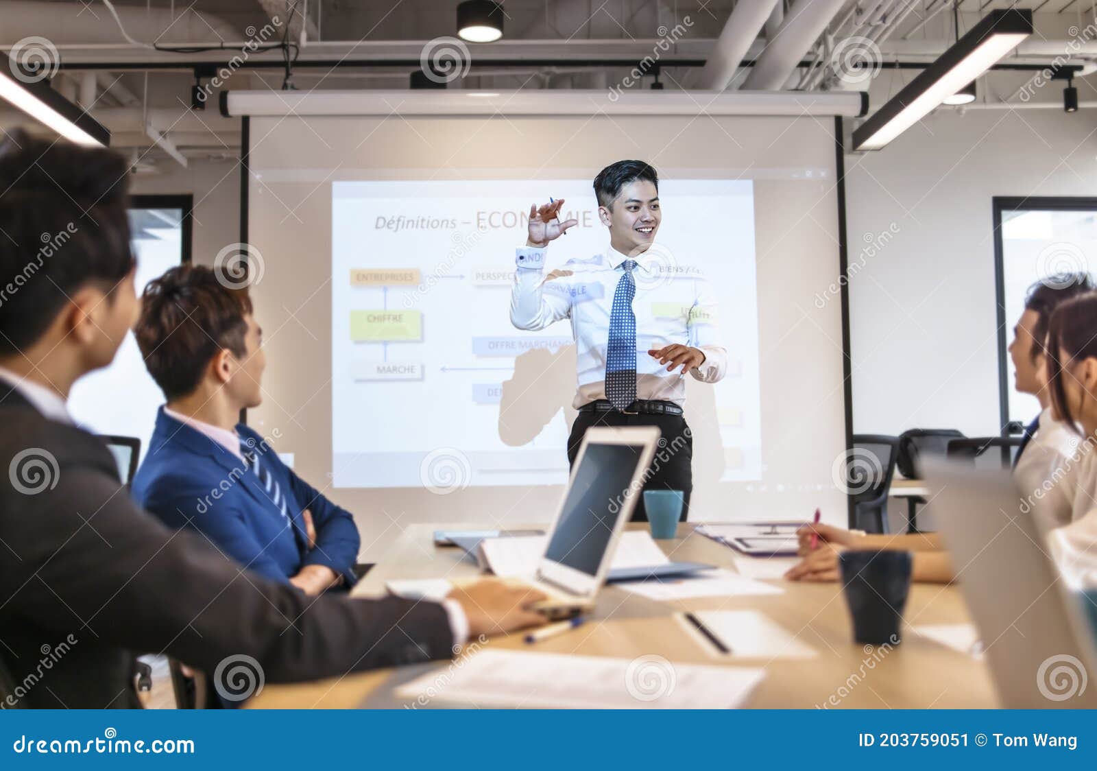 Business Man Making Presentation in Conference Room Stock Image - Image ...