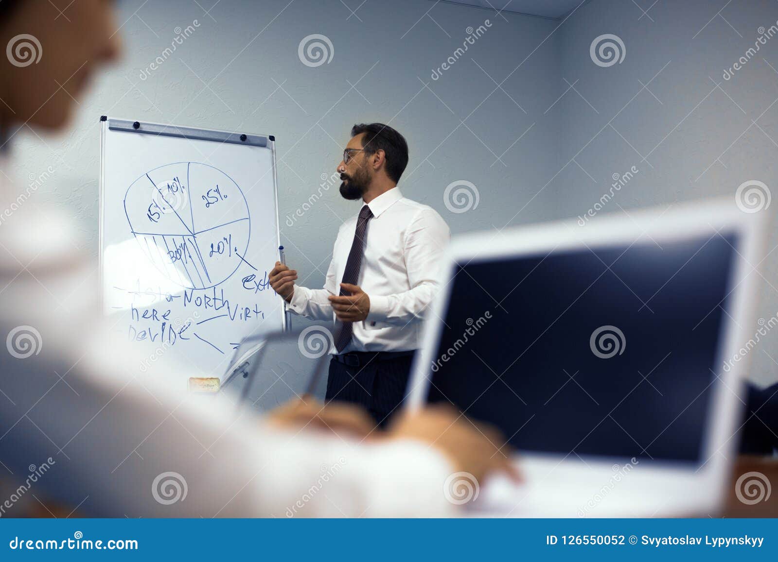 Business Man Making a Presentation in Office Stock Photo - Image of ...