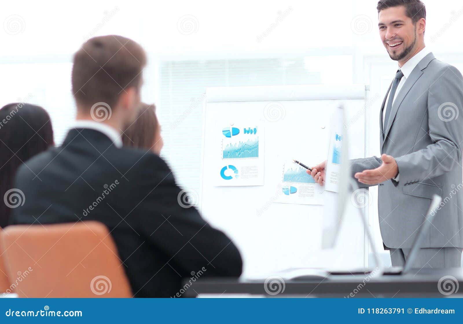 Business Man Making a Presentation in the Office. Stock Image - Image ...