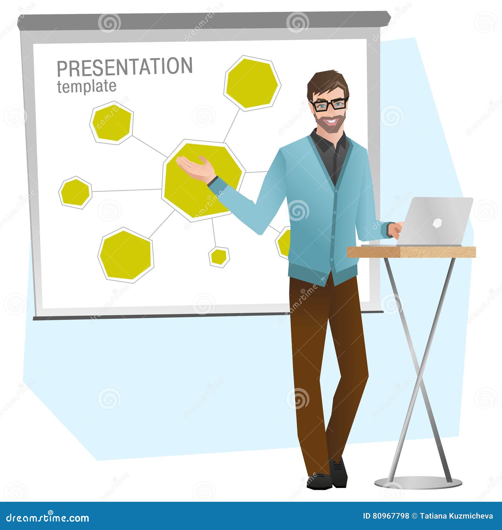 Business Man Making a Presentation. Stock Vector - Illustration of ...