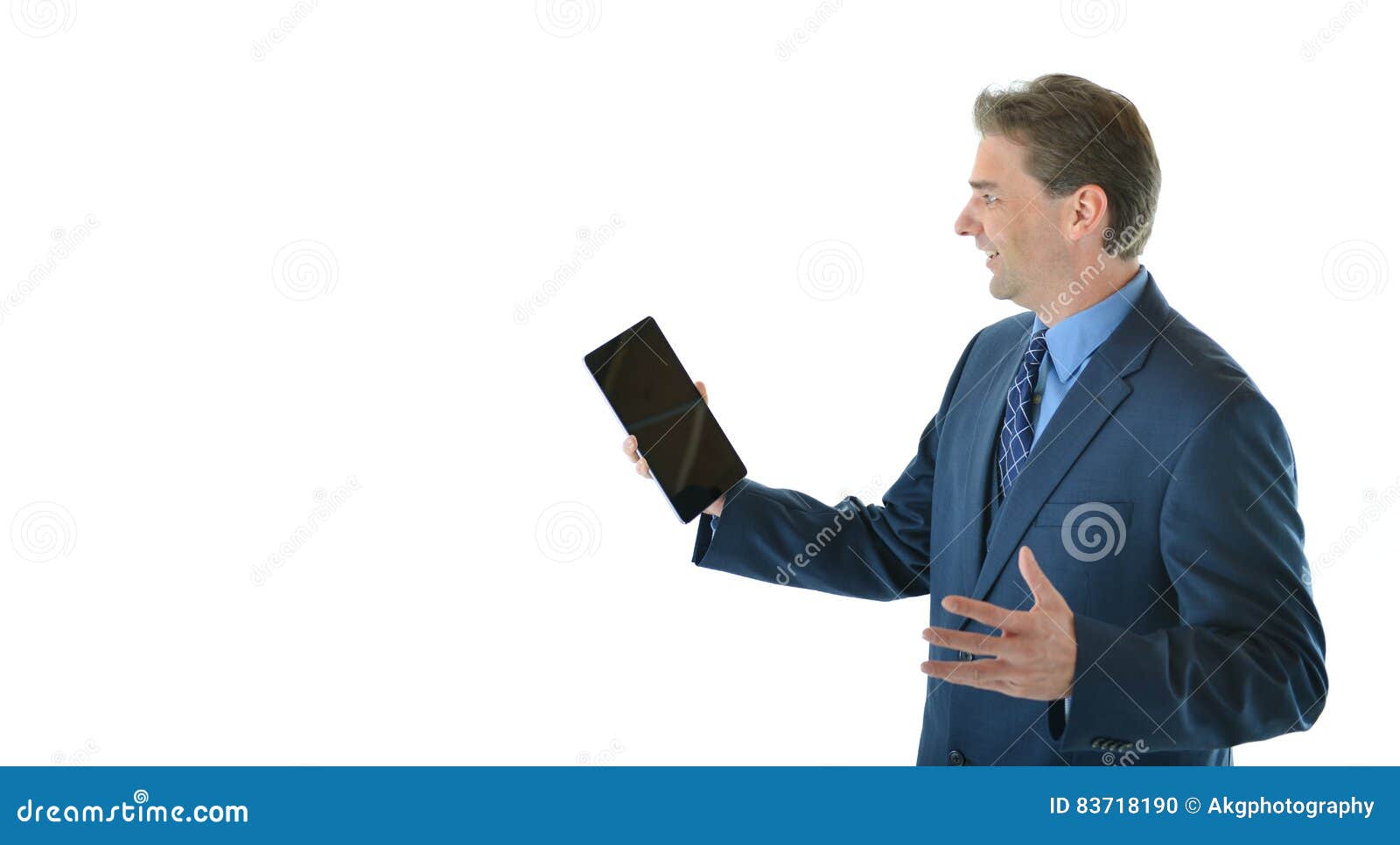 Business Man Making a Presentation Stock Photo - Image of device, adult ...