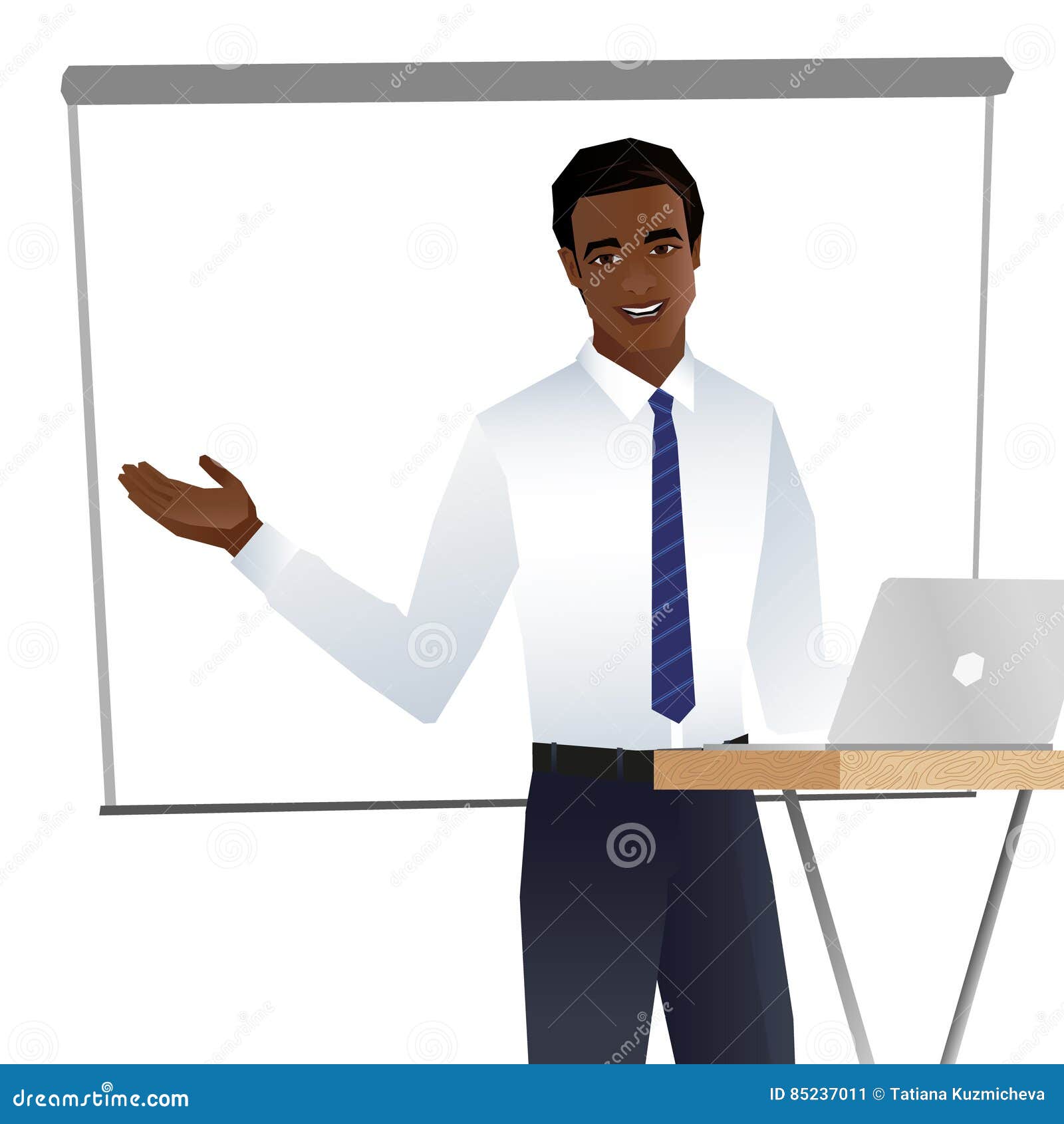 Business Man Making a Presentation. Vector Stock Vector - Illustration ...