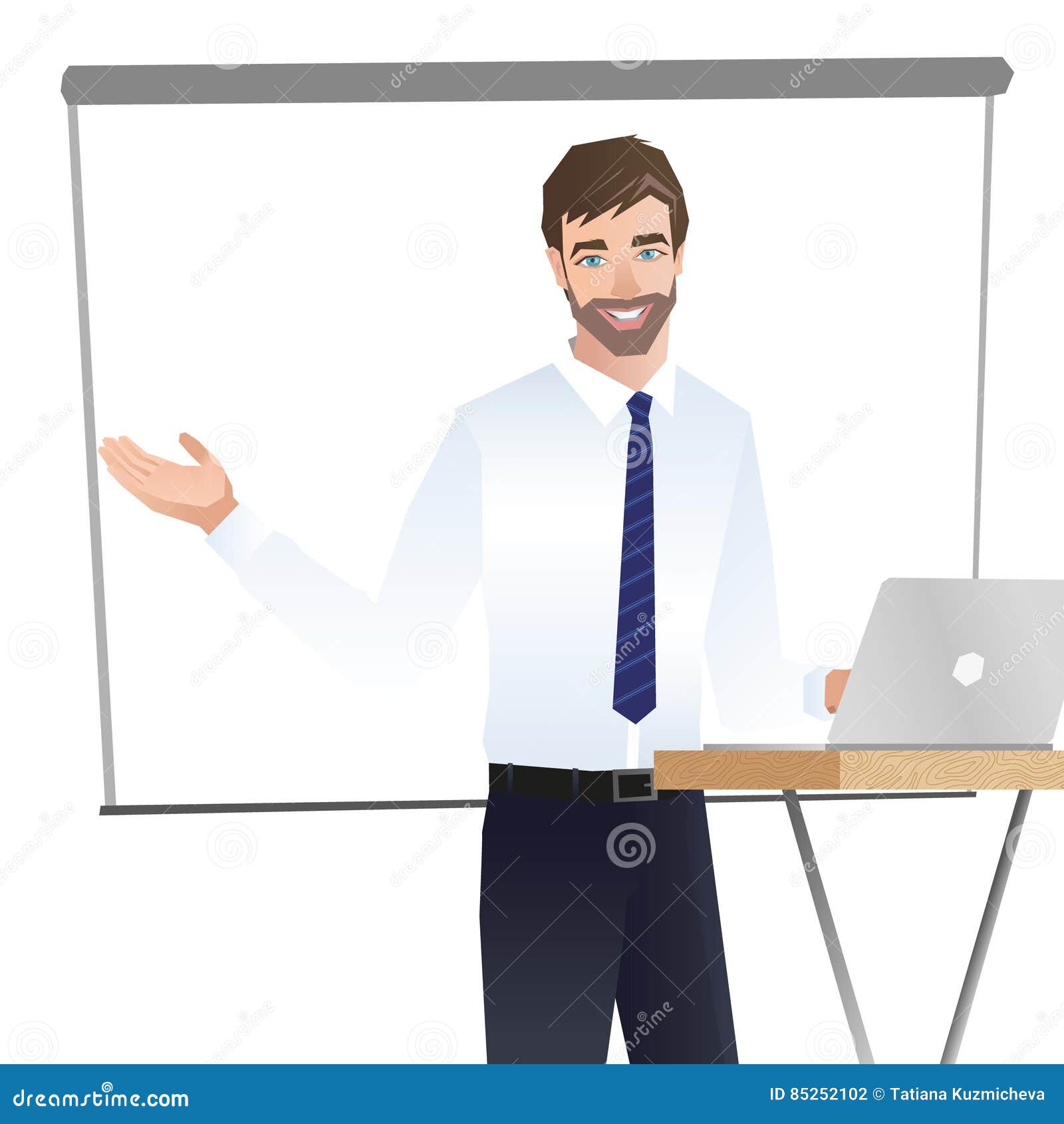 Business Man Making a Presentation. Vector Stock Vector - Illustration ...