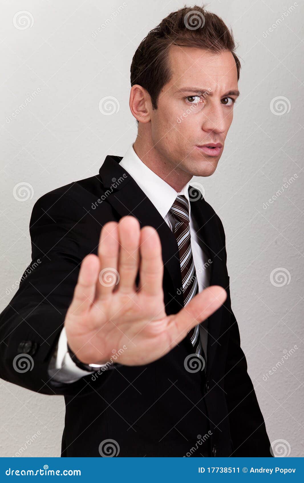 Business Man Making Stop Sign Stock Image - Image of adult, businessman ...