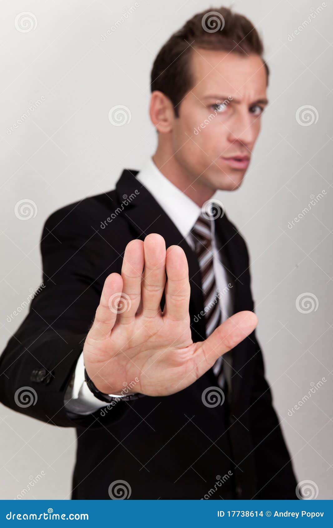 Business Man Making Stop Sign Stock Photo - Image of control, hold ...