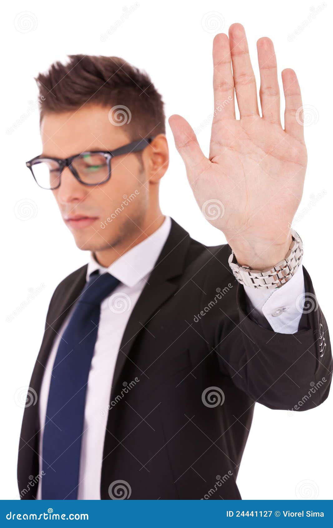 Business Man Making Stop Sign Stock Image - Image of business, control ...