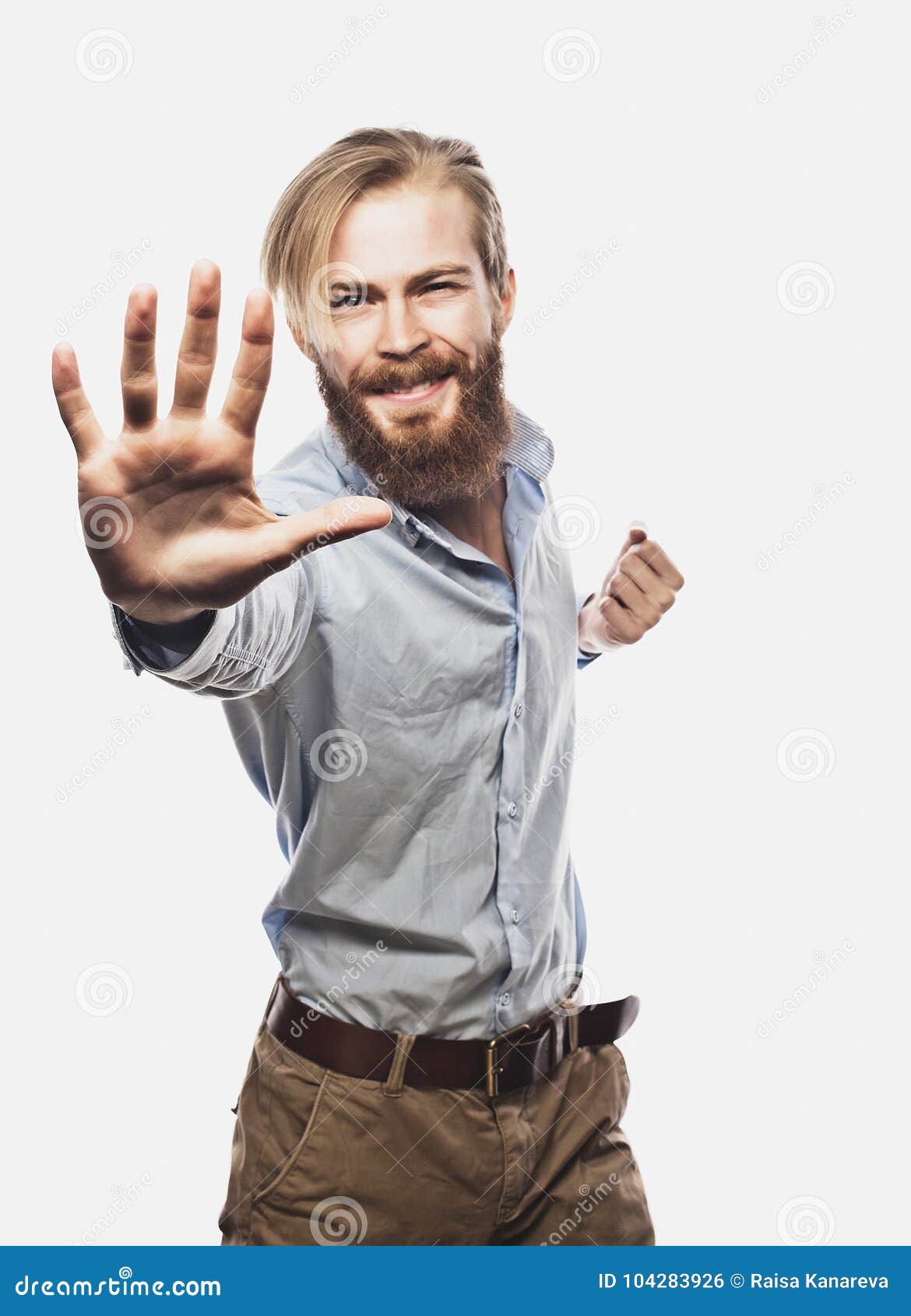 Business Man Making Stop Sign Stock Photo - Image of open, hold: 104283926