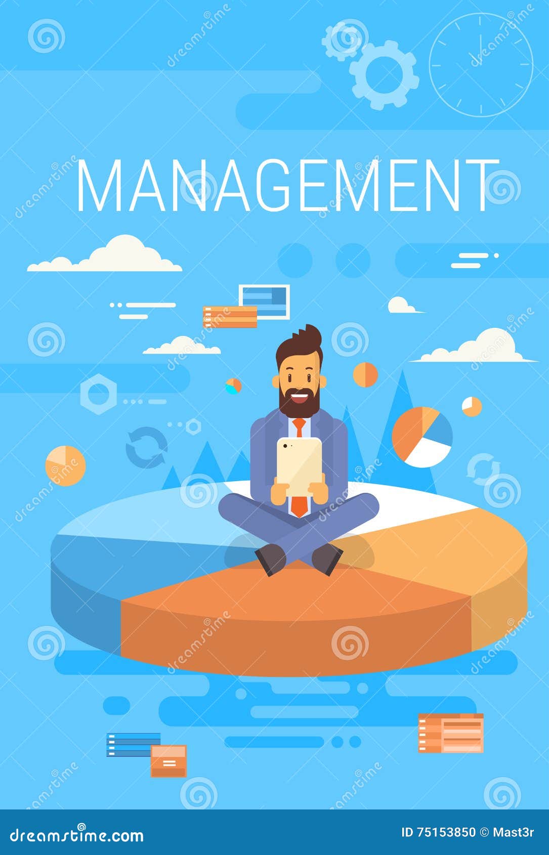 Business Man Manager with Tablet Computer Management Concept Stock ...