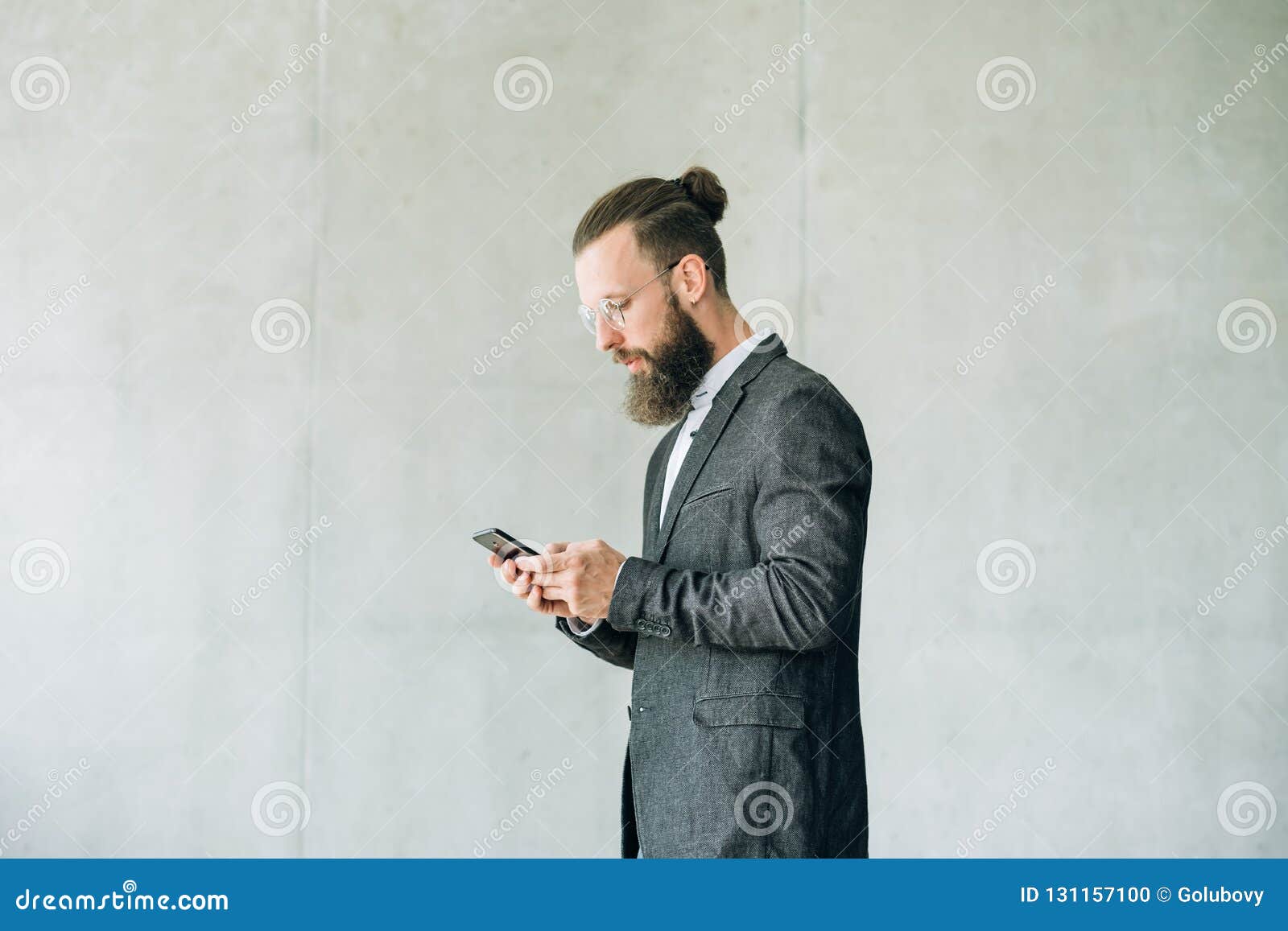 Business Man Texting Phone Social Networking Stock Photo - Image of ...