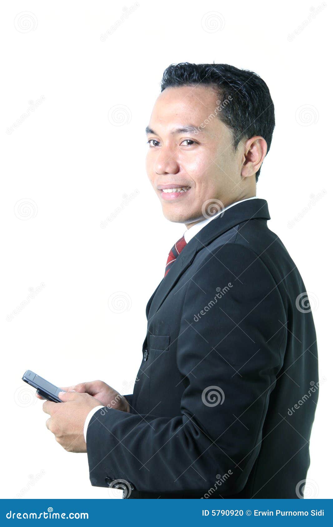 Business Man with Mobile Device Stock Photo - Image of busy, bank: 5790920